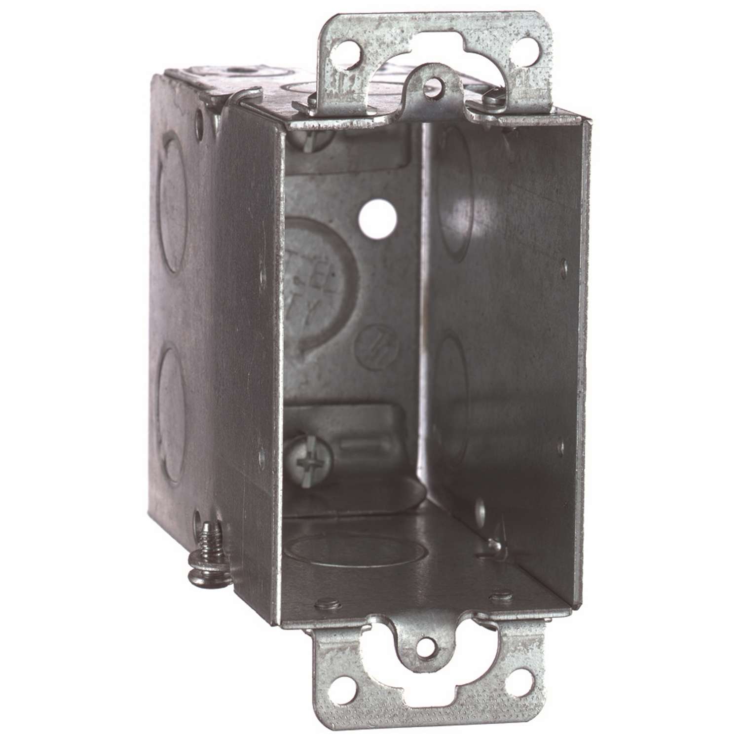 Steel City 3 in. Rectangle Galvanized Steel 1 gang Switch Box Silver ...