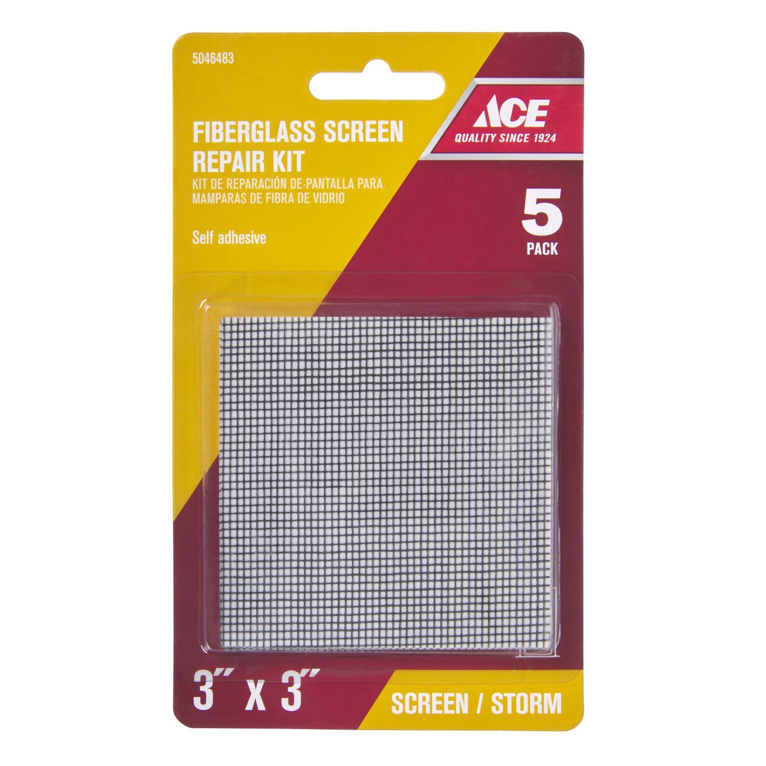 Ace Charcoal Fiberglass Screen Repair Patch 3 in. W X 3 in. L 5 pk ...