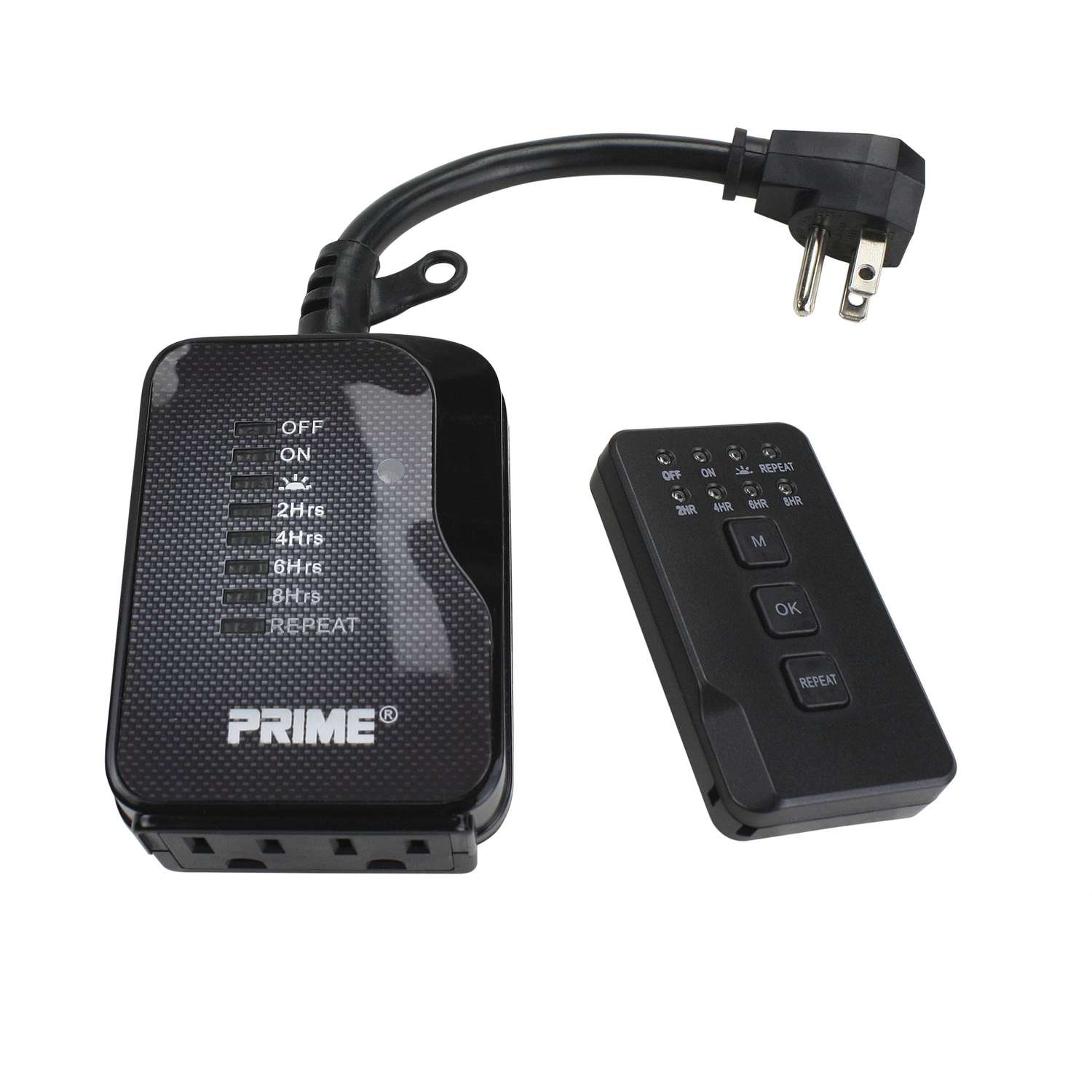 Prime Outdoor Timer With Remote Control and Grounded Outlets 12 V Black ...