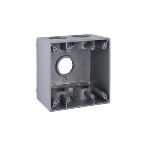 Bell 36 cu in Square Aluminum 2 gang Weatherproof Box Gray - Ace Hardware