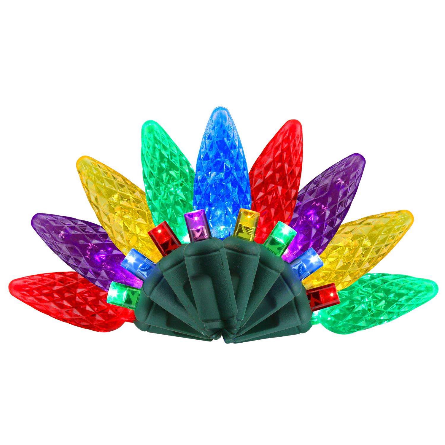 Celebrations Platinum LED C6 Multicolored 50 ct String Christmas Lights ...