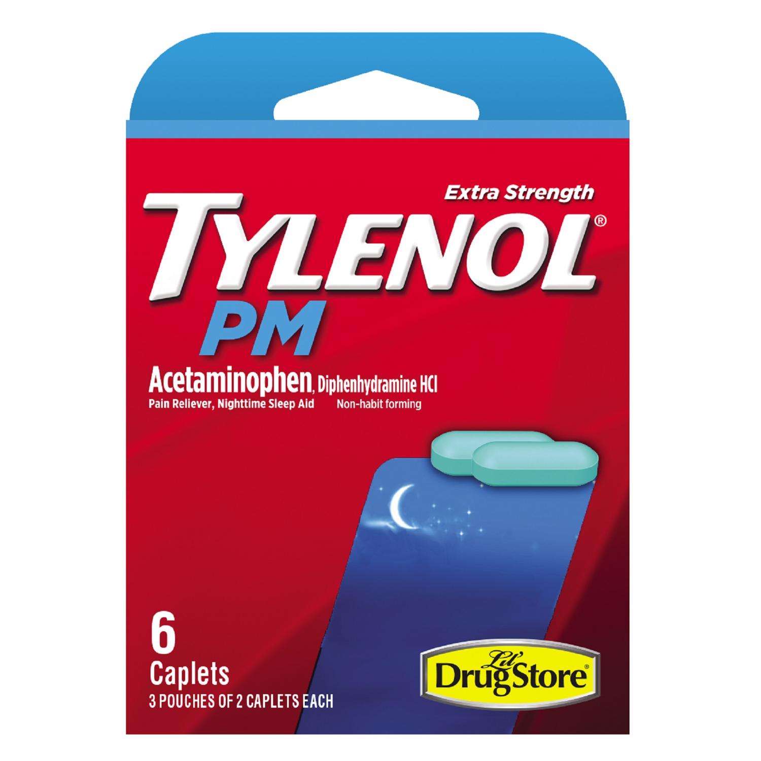 Tylenol PM Pain Reliever/Nightime Sleep Aid 6 ct - Ace Hardware