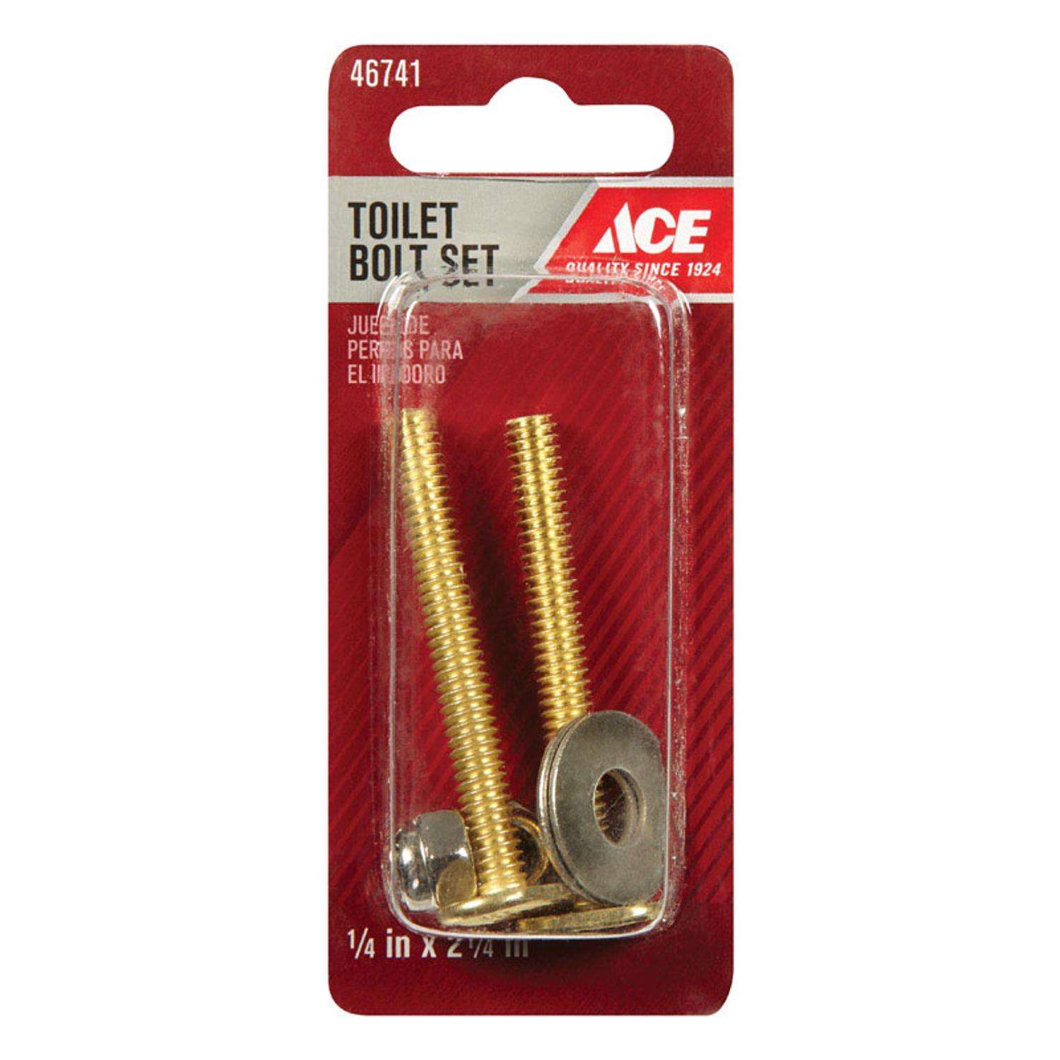 Ace Toilet Bolt Set Brass Plated For Universal - Ace Hardware