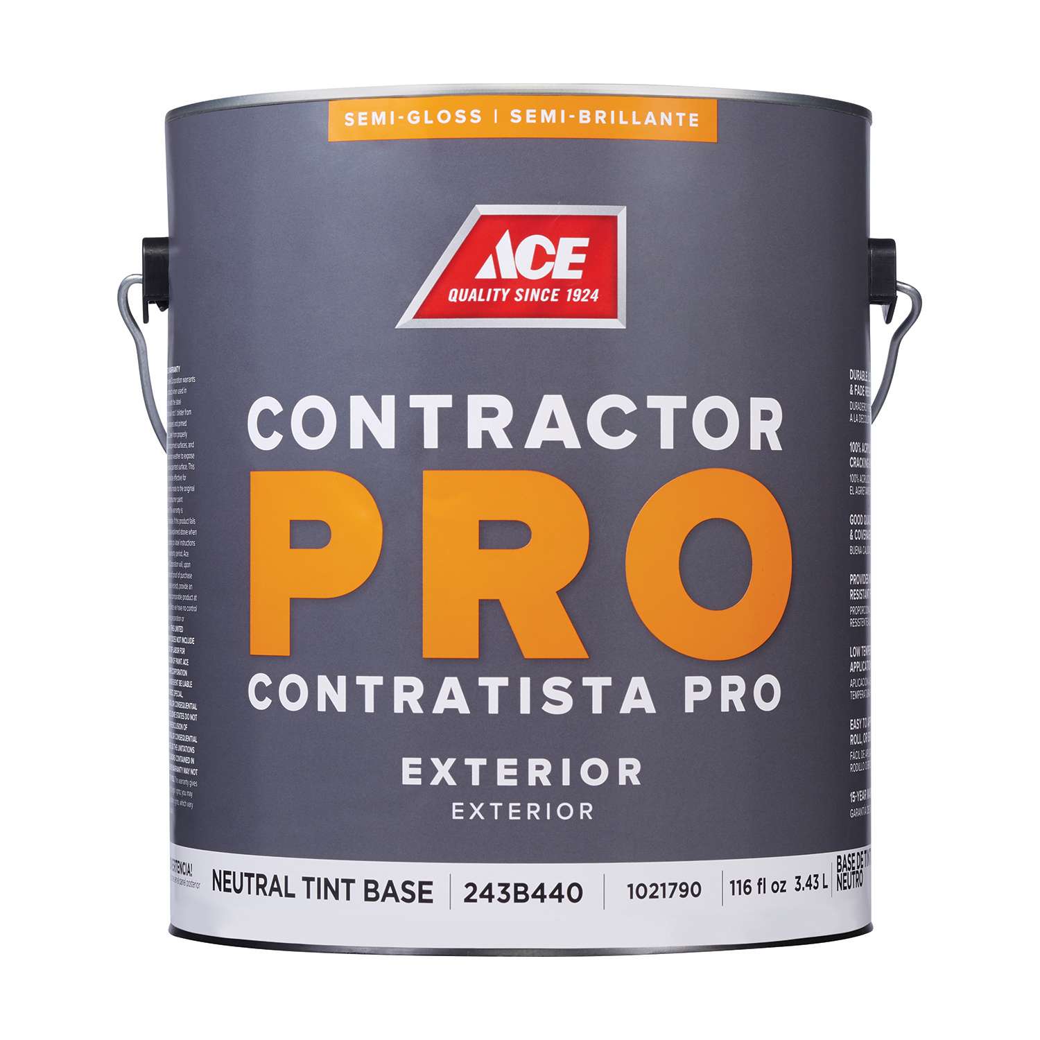 Ace Contractor Pro Semi-Gloss Tint Base Neutral Base Paint Exterior 1 ...