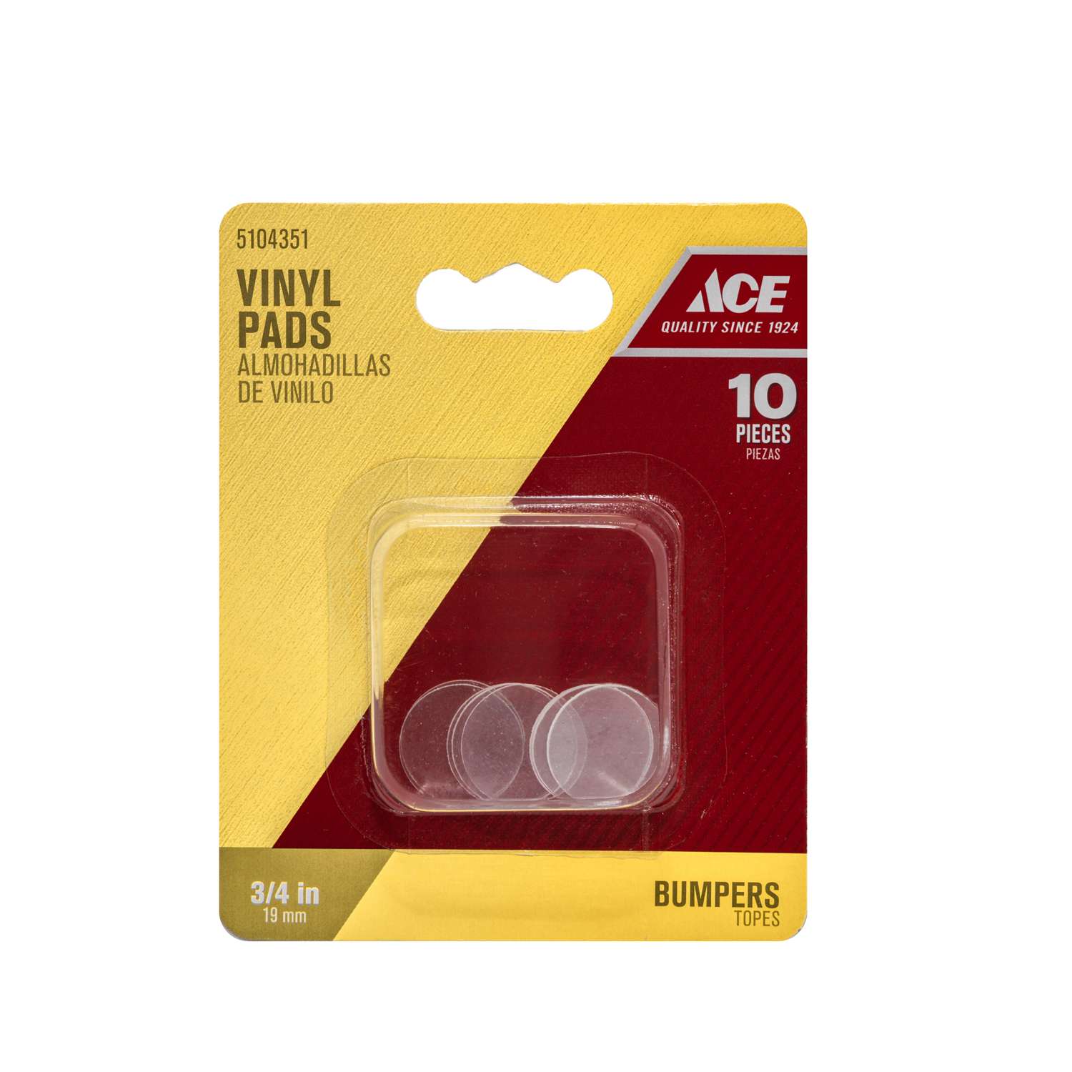 Ace Vinyl Protective Pad Clear Round 3/4 in. W 10 pk - Ace Hardware
