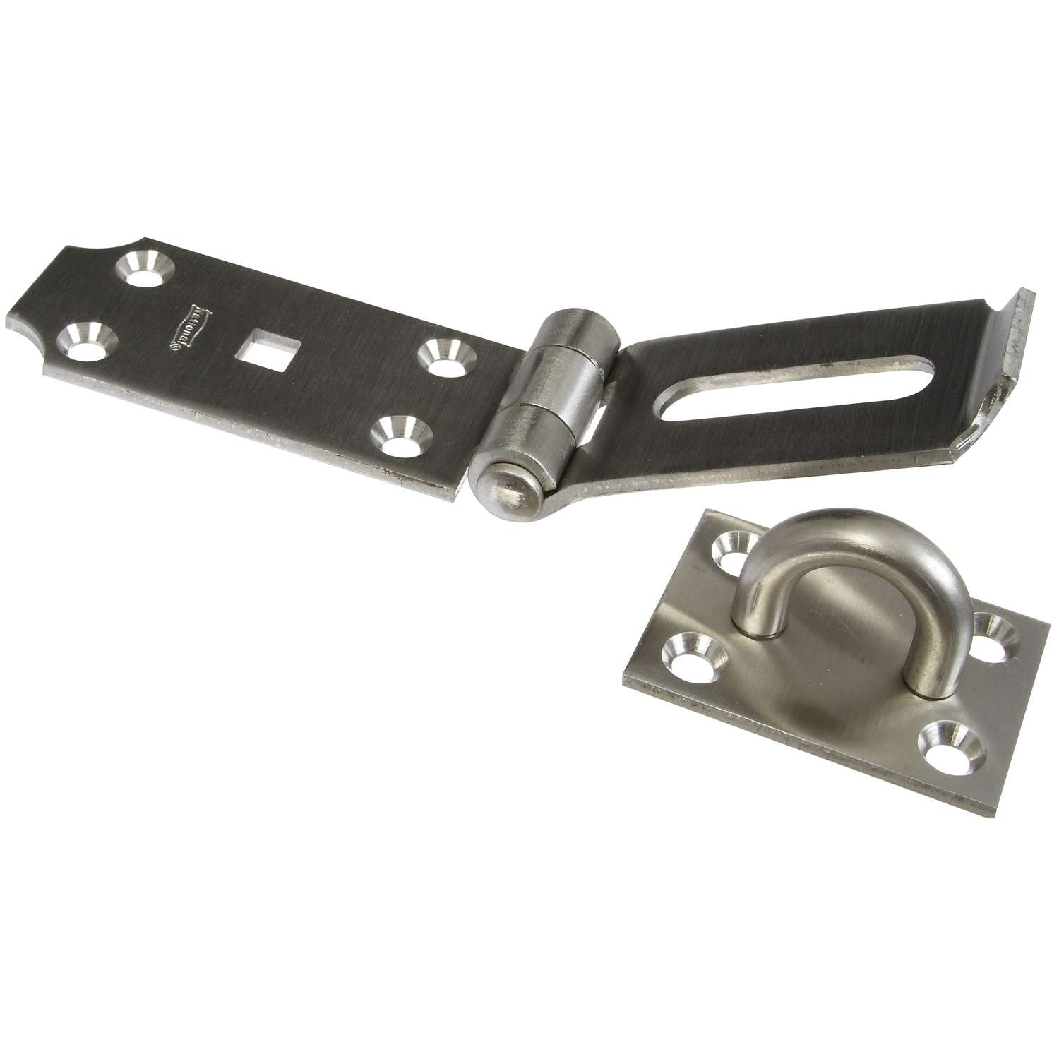 National Hardware Brushed Stainless Steel 7-1/2 in. L Safety Hasp 1 pk ...