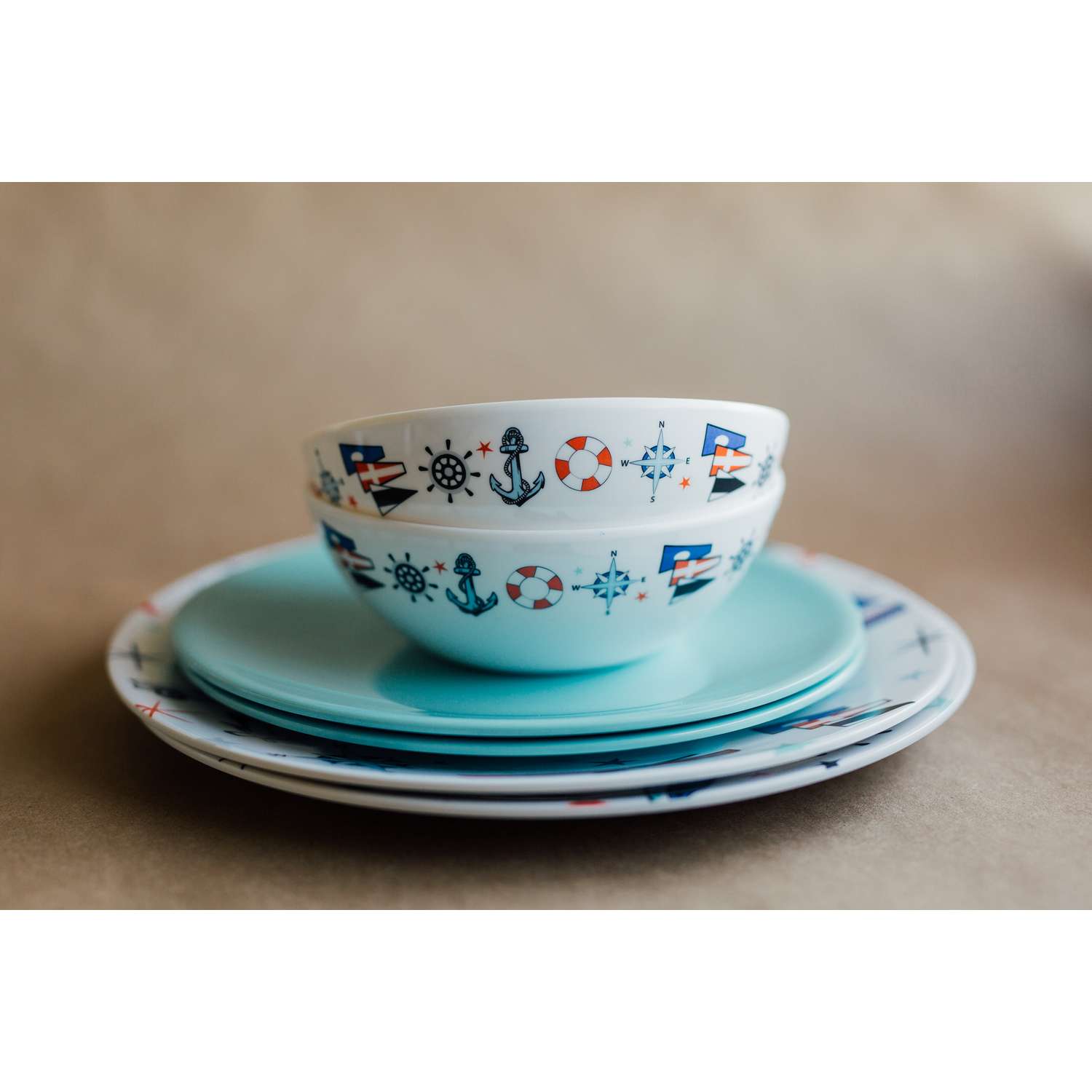 Camp Casual Multicolored Melamine Vintage RV Dinnerware Set 6 pc - Ace ...