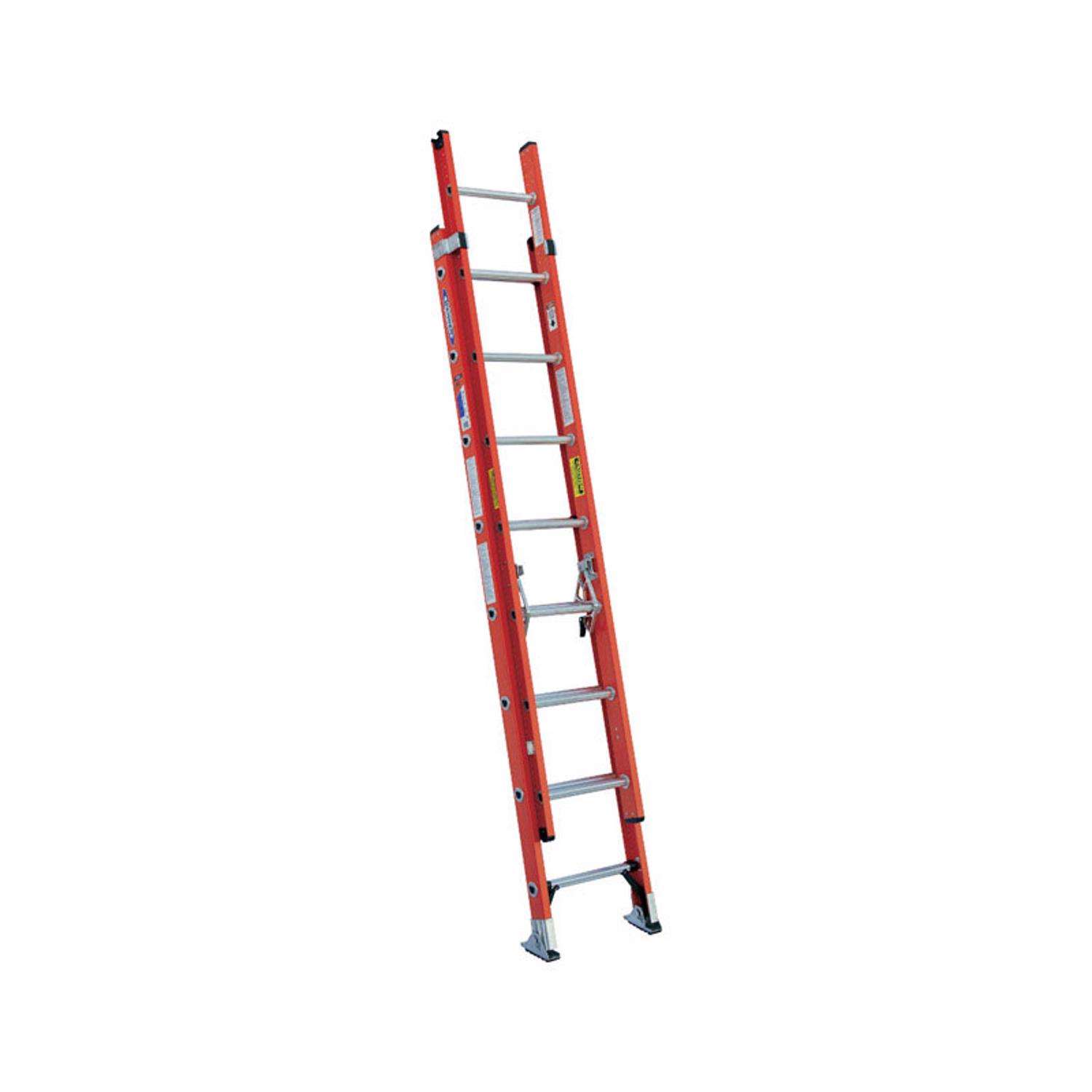 Werner 16 ft. H Fiberglass Extension Ladder Type IA 300 lb. capacity ...
