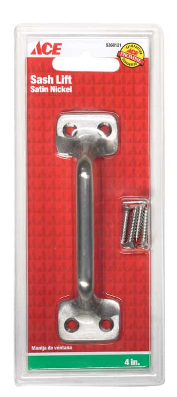 Ace 4 in. L Satin Nickel Nickel Universal Sash Lift Handle 1 pk - Ace ...