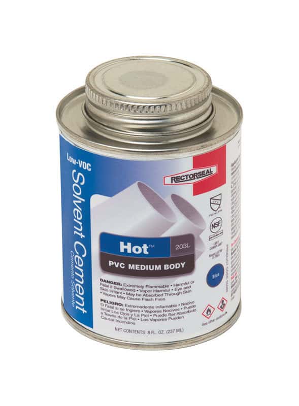 Rectorseal Hot Blue Solvent Cement For PVC 8 oz - Ace Hardware