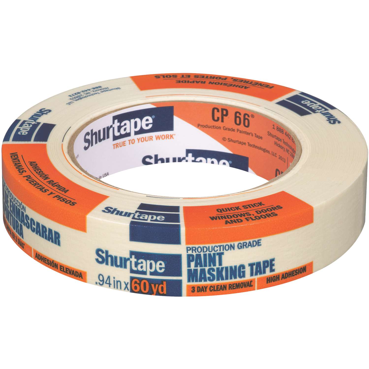 Shurtape CP 66 0.94 in. W X 60 yd L Natural High Strength Masking Tape 1 pk - Ace Hardware