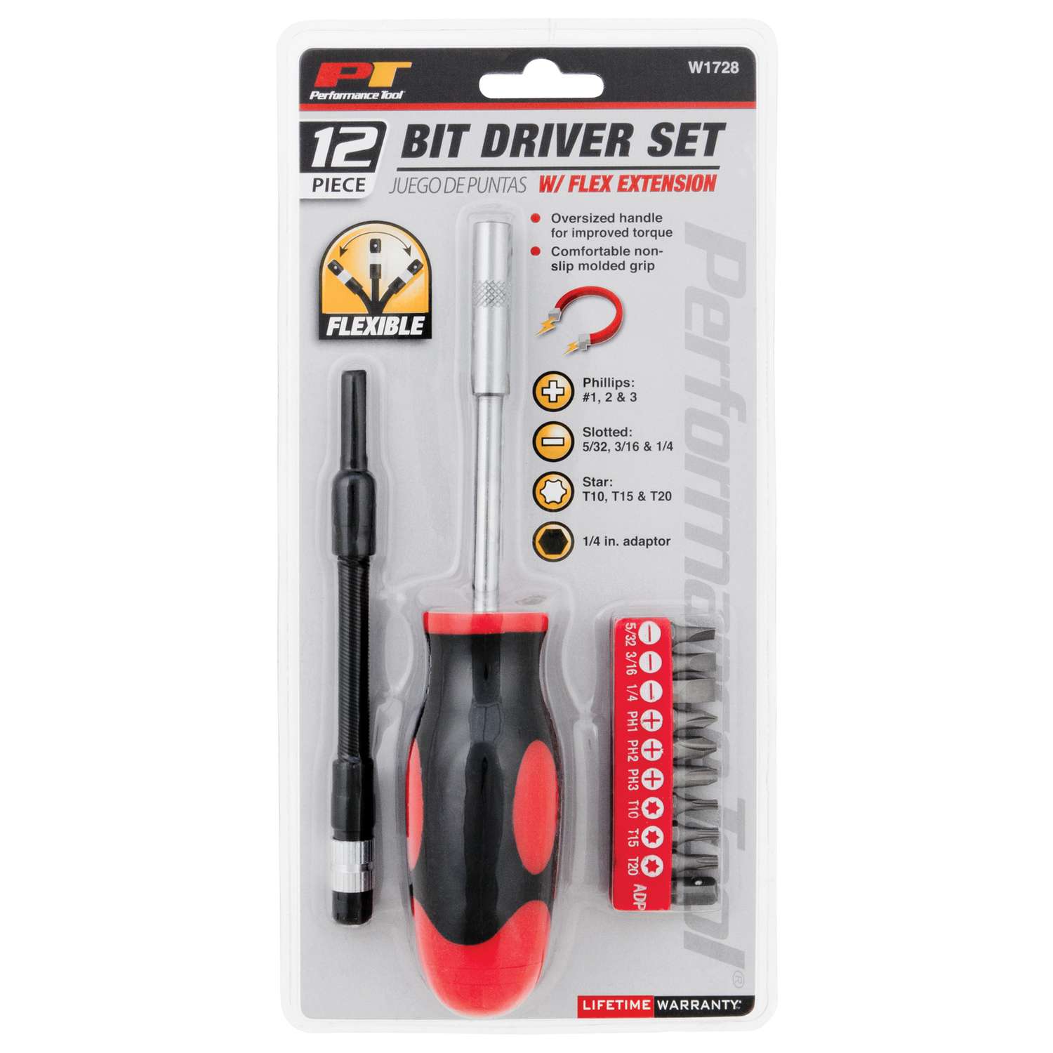 Performance Tool Phillips/Slotted/Star Bit Driver 12 pc Mfr# W1728 ...