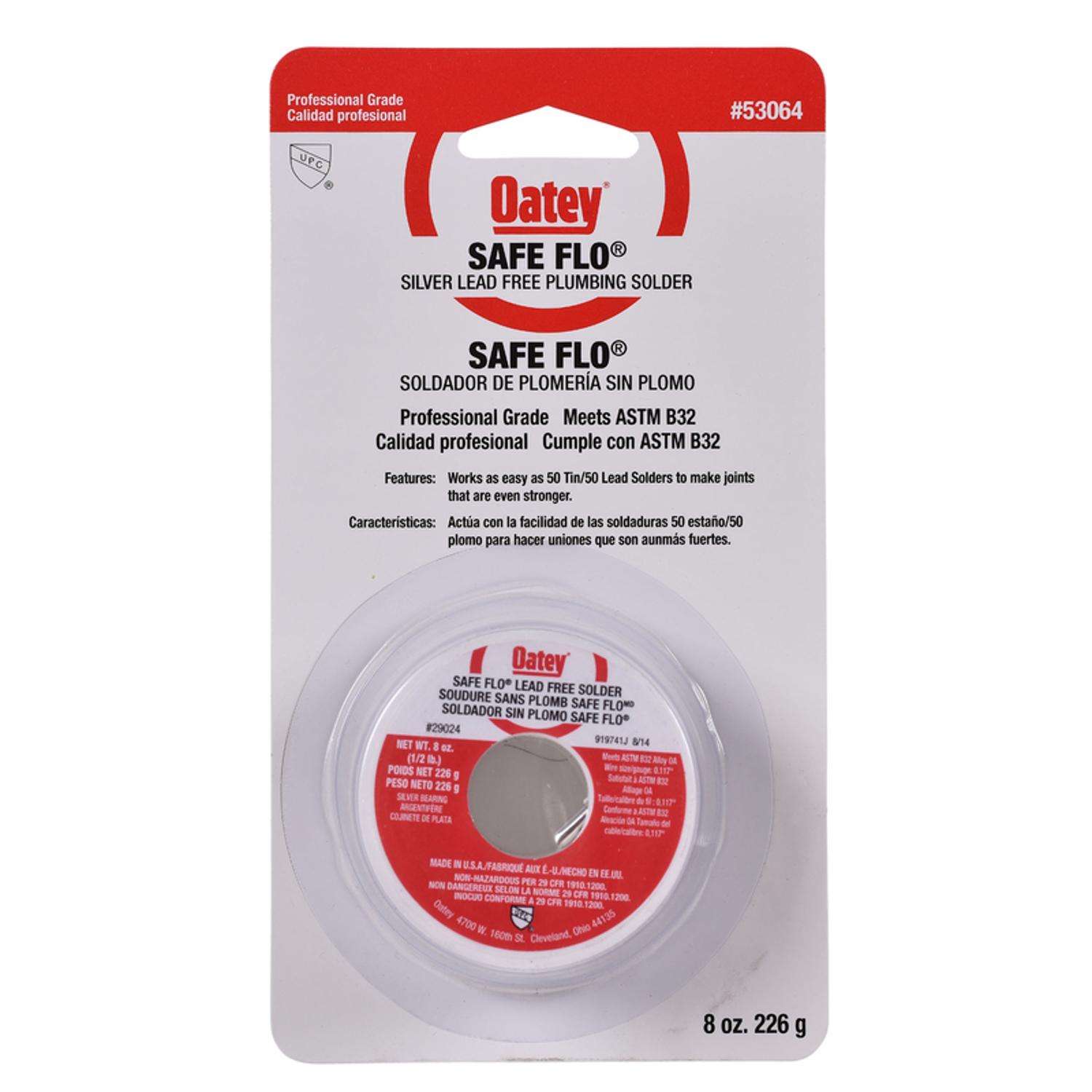 Oatey Safe-Flo 8 oz Lead-Free Plumbing Wire Solder Metal 40/60 1 pc ...