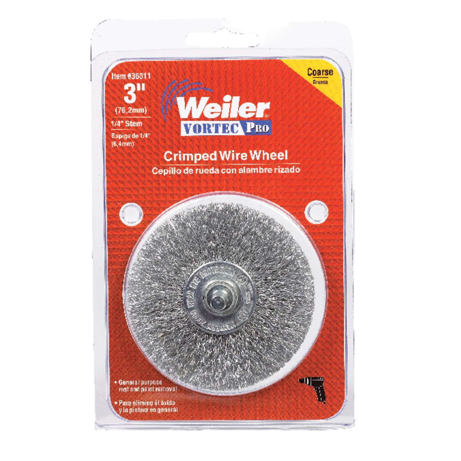 Weiler Vortec Pro 3 in. Crimped Wire Wheel Brush Carbon Steel 20000 rpm ...