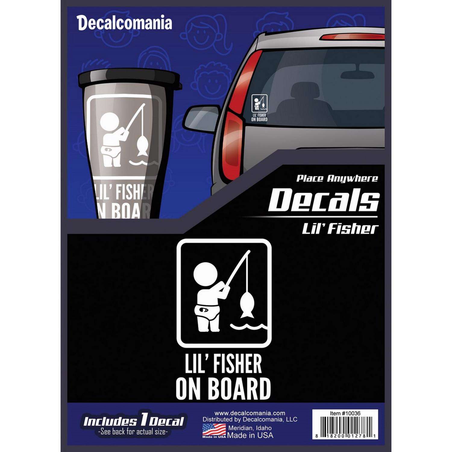 Decalcomania Lil' Fisher On Board Car Sticker Vinyl 1 pk Mfr# 10036 ...