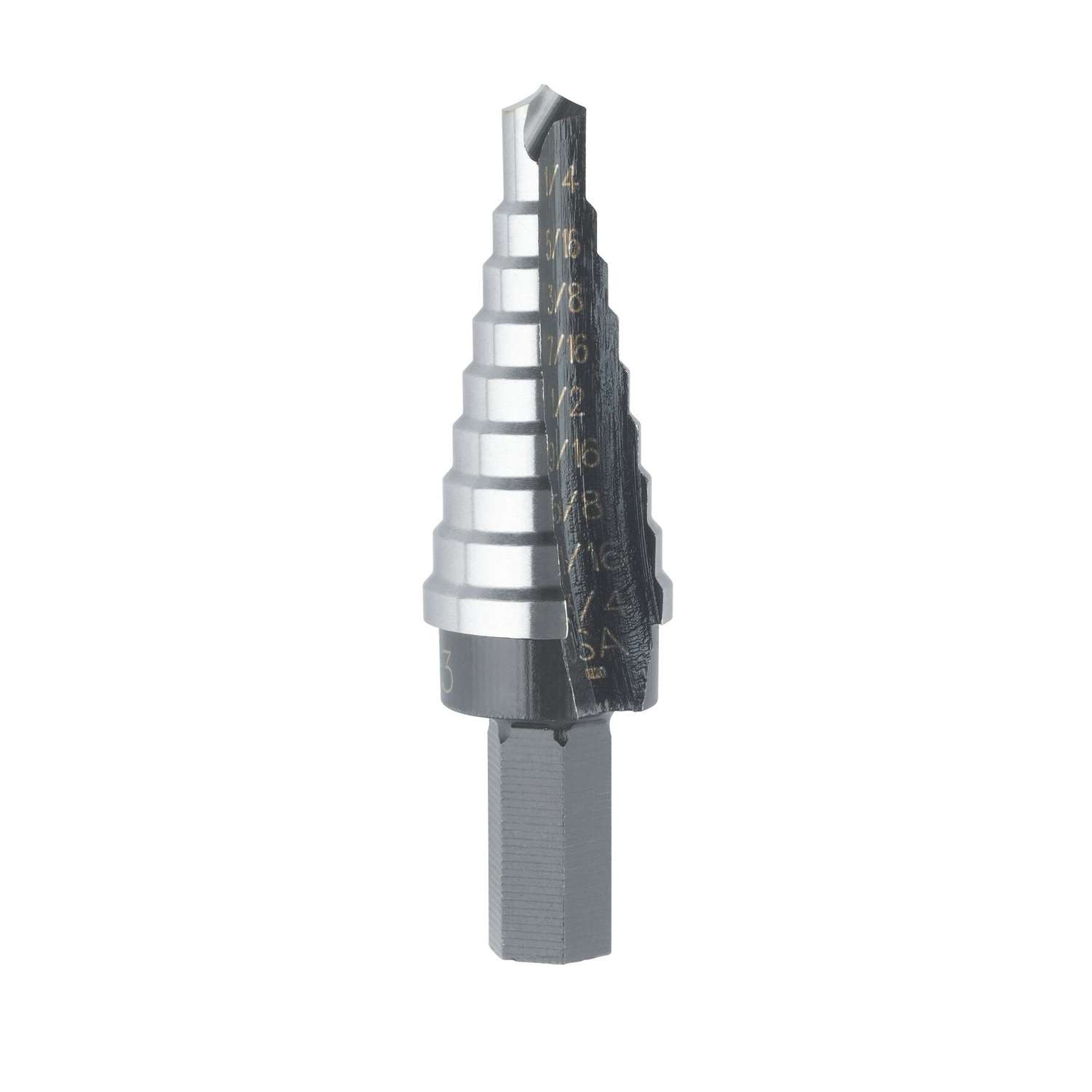 Irwin Unibit 1/4 to 3/4 in. X 6 in. L High Speed Steel Step Drill Bit ...