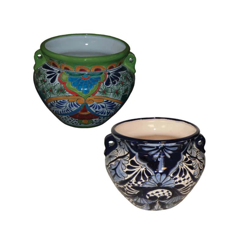 Avera Talavera 19 in. H X 10 in. W Ceramic Planter Multicolored - Ace ...