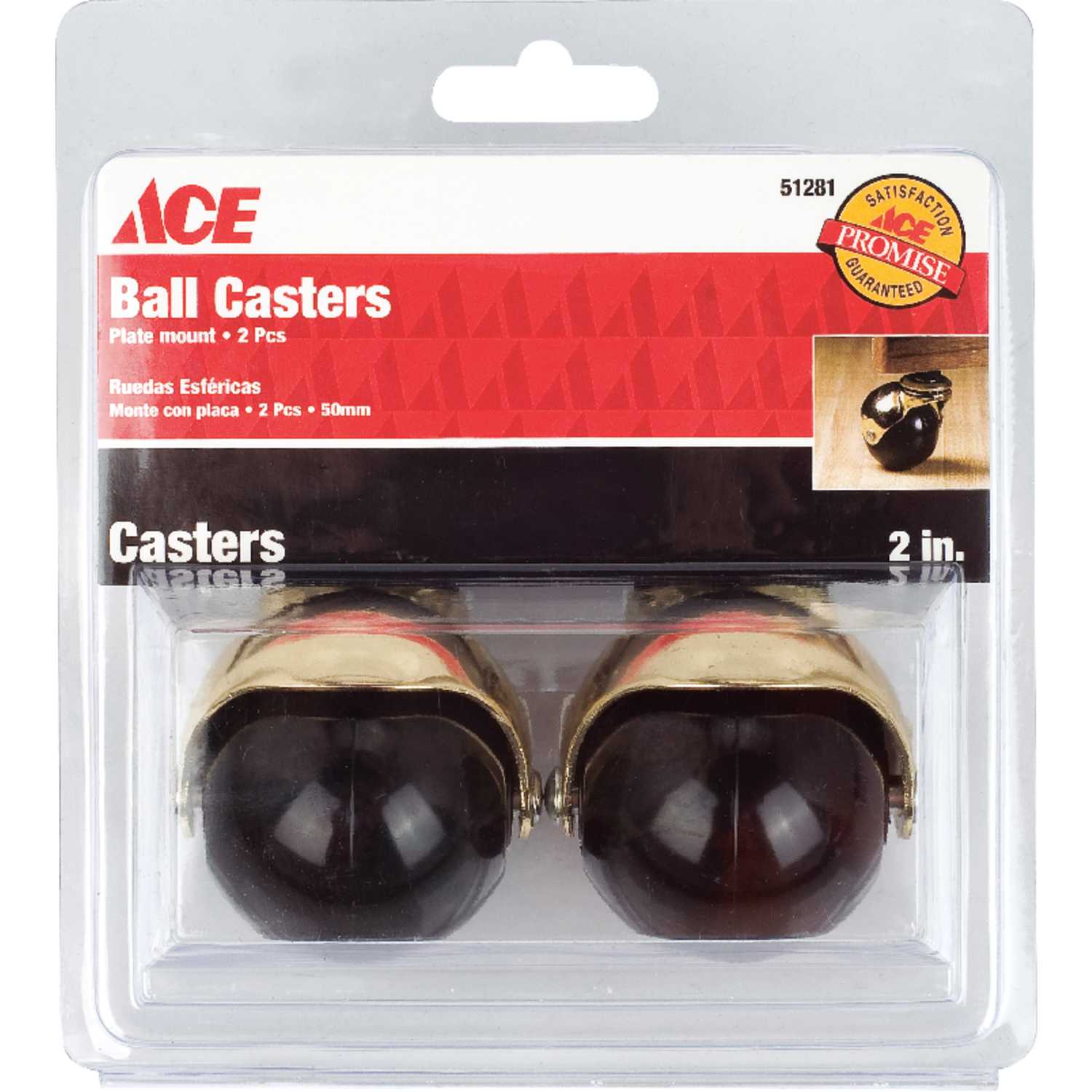 Ace 2 in. Dia. Swivel Hooded Ball Caster with Plate 80 lb. 2 pk - Ace ...