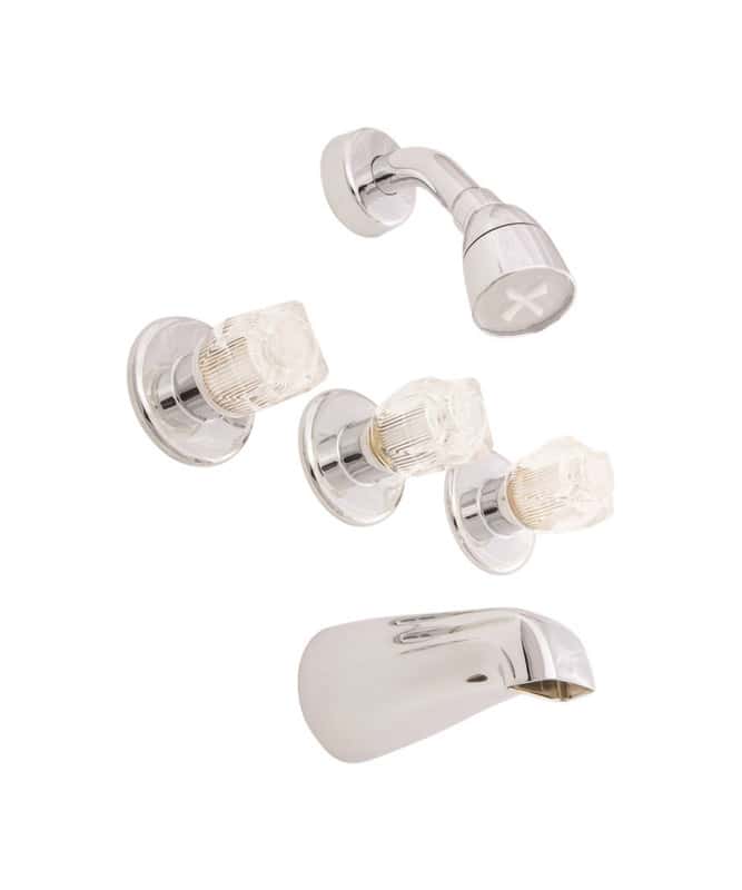 American Brass 3-Handle Brass Tub and Shower Faucet - Ace Hardware