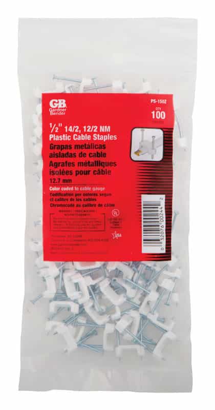 Gardner Bender 1/2 in. W Plastic Insulated Cable Staple 100 pk - Ace ...