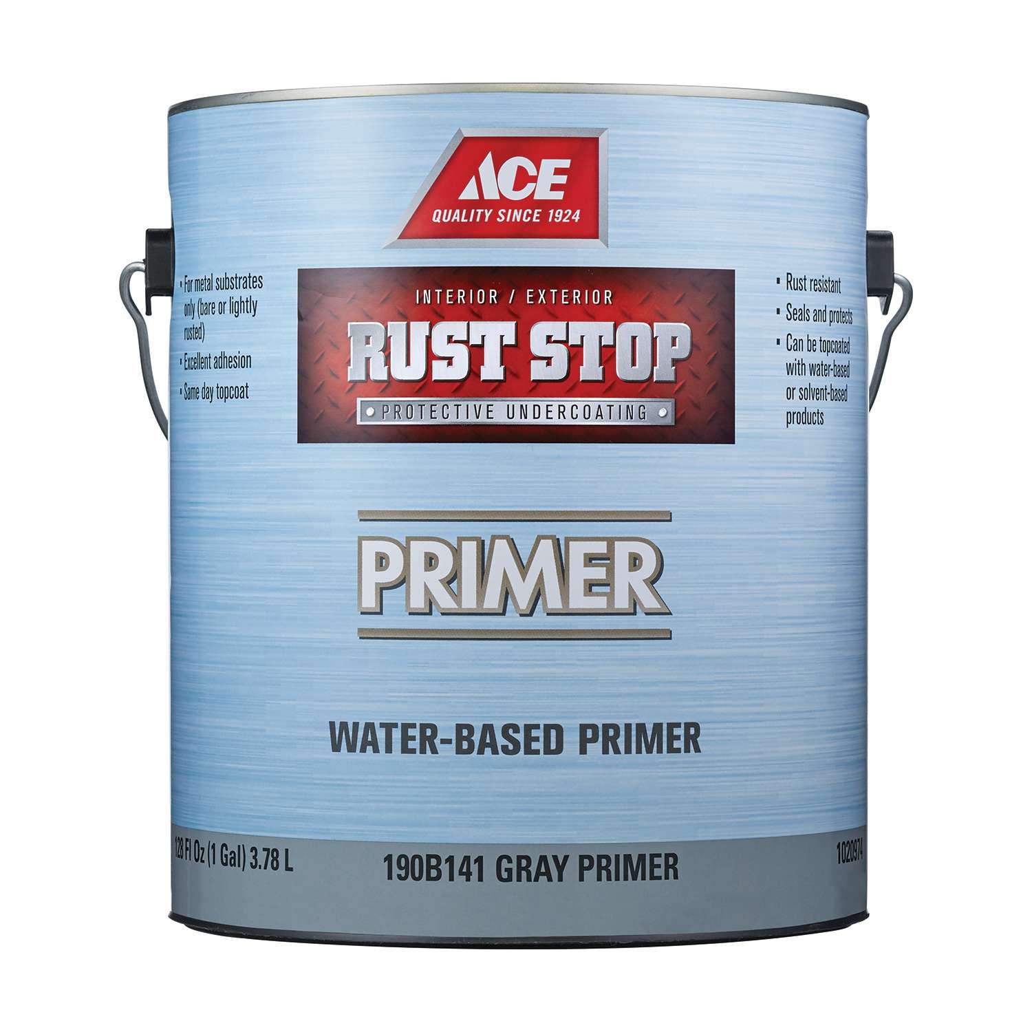 Ace Rust Stop Gray Primer Water-Based Enamel Rust Preventative Paint 1 ...