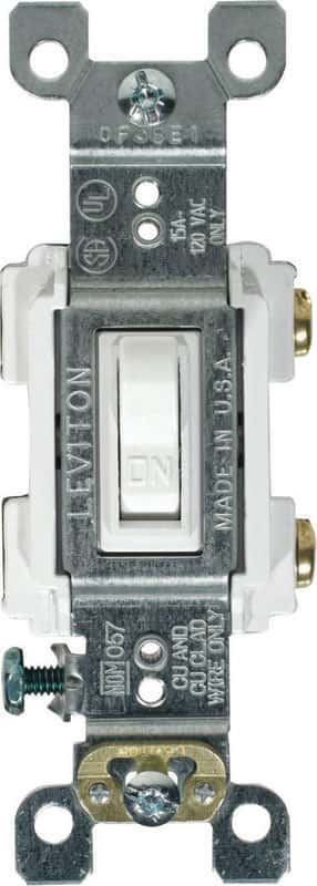 Leviton 15 amps Single Pole Toggle AC Quiet Switch White 1 pk Mfr ...