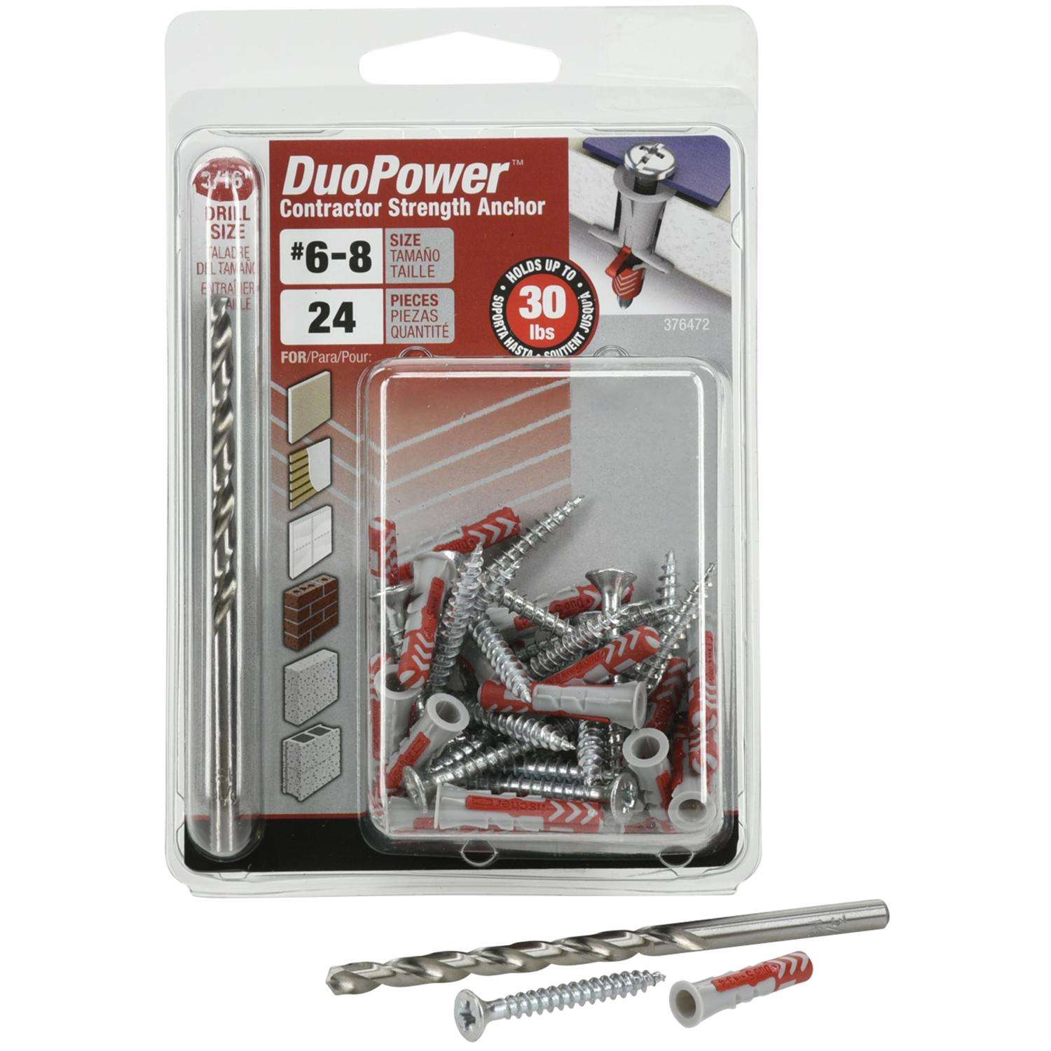 DuoPower Nylon Round Head Screw and Anchor 24 pk - Ace Hardware