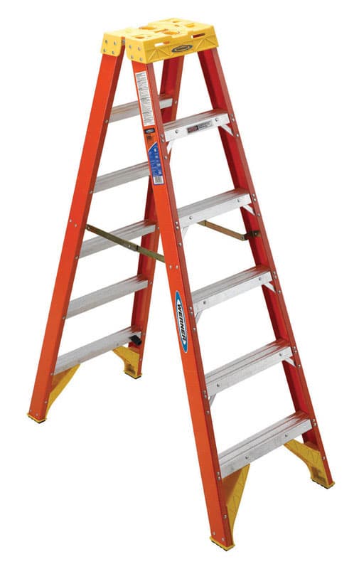 Werner 6 ft. H Fiberglass Step Ladder Type IA 300 lb. capacity Mfr ...