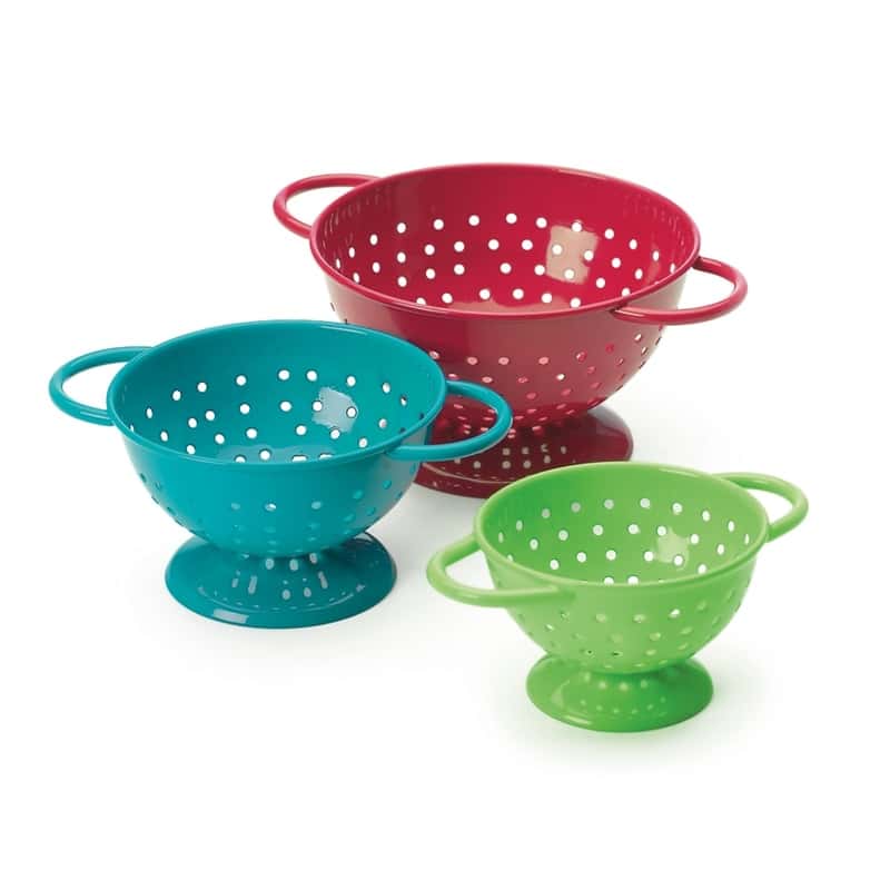 Progressive Prepworks Red, Teal, Green Steel Colander Set - Ace Hardware