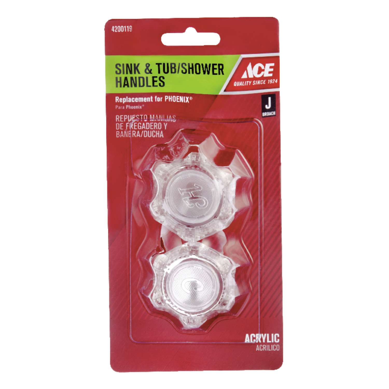 Ace OEM Clear Plastic Hot and Cold Faucet Handles For Phoenix Sink, Tub ...