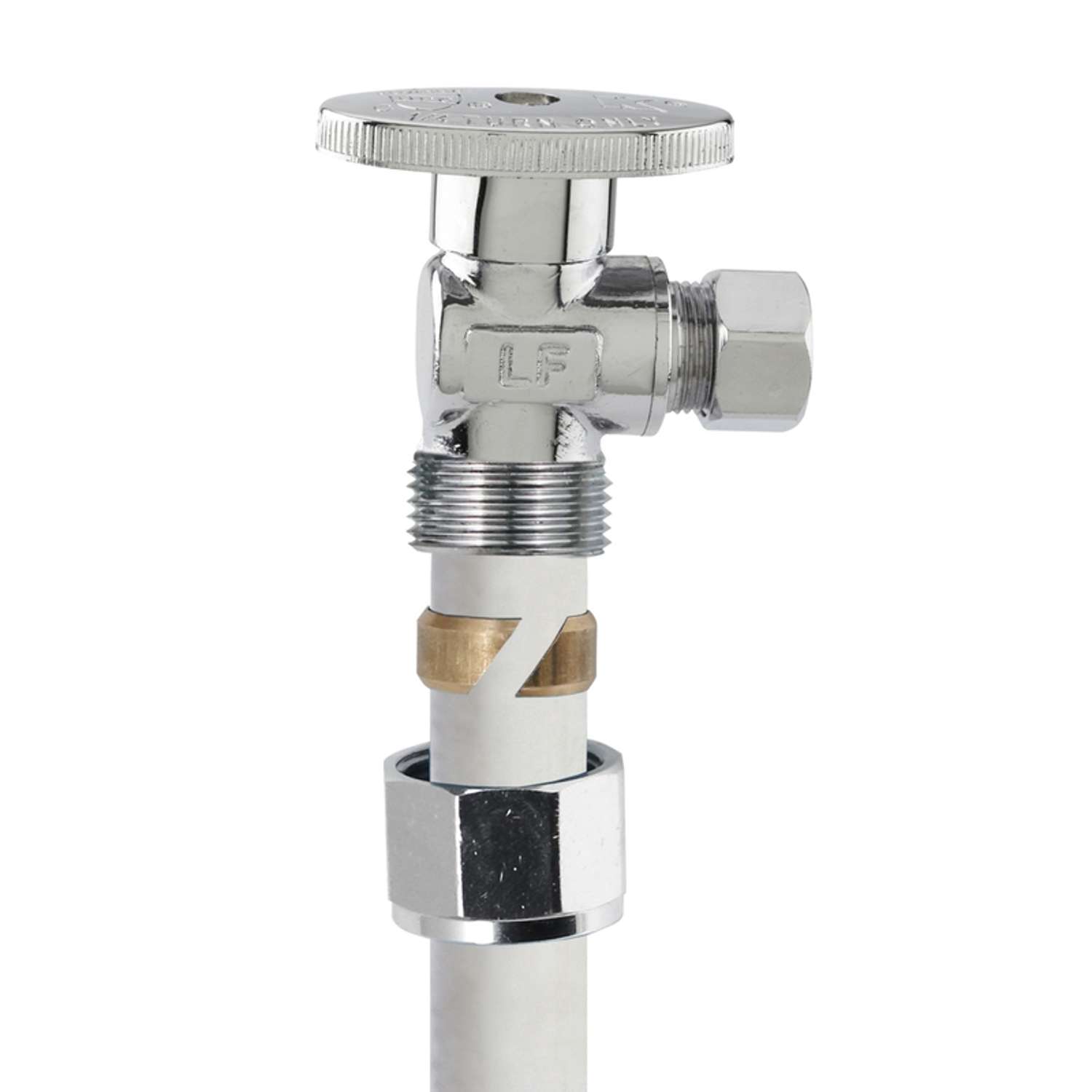Plumb Pak 1/2 in. Compression X 3/8 in. Compression Brass Angle Valve ...