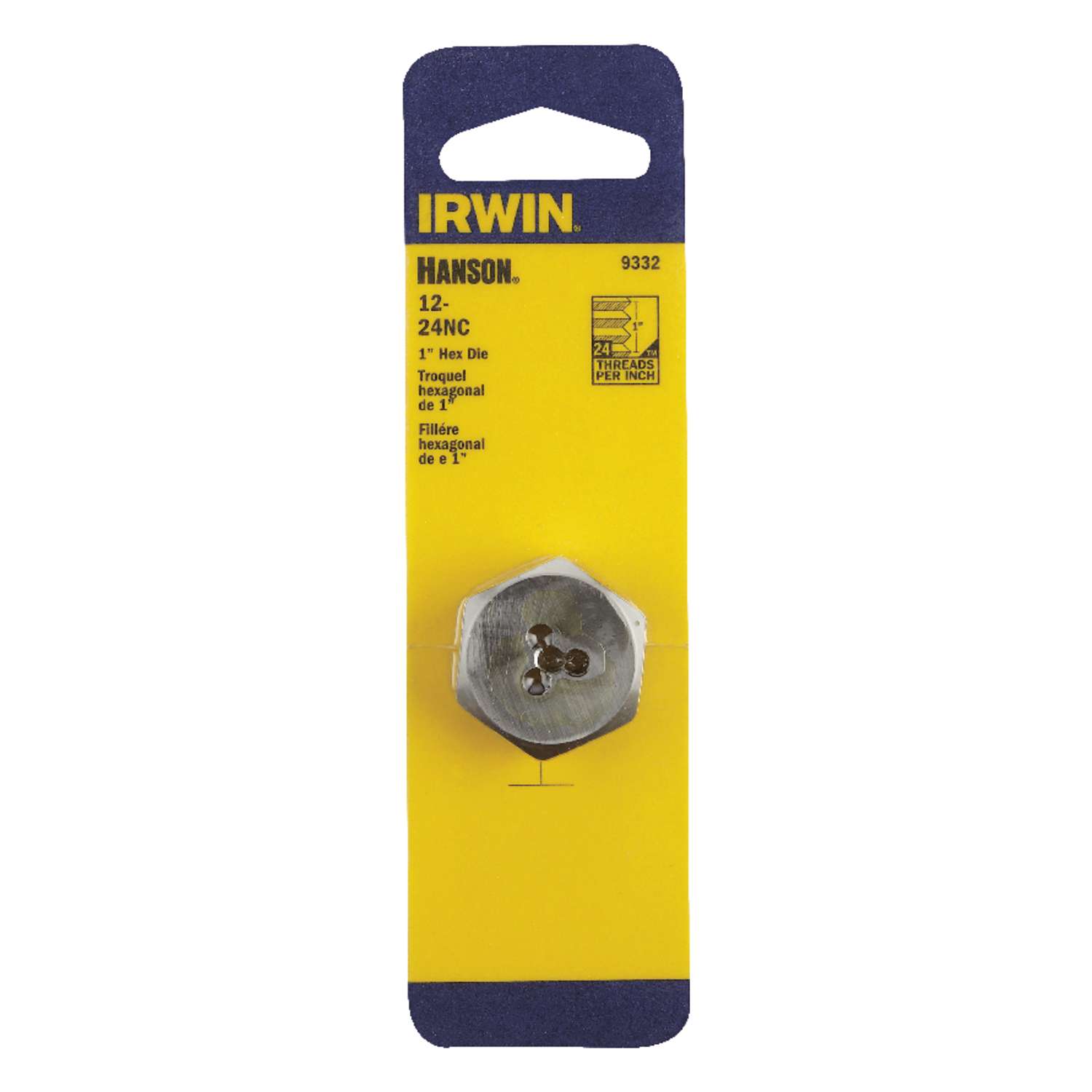 Irwin Hanson High Carbon Steel SAE Hexagon Die 12-24 1 pc - Ace Hardware