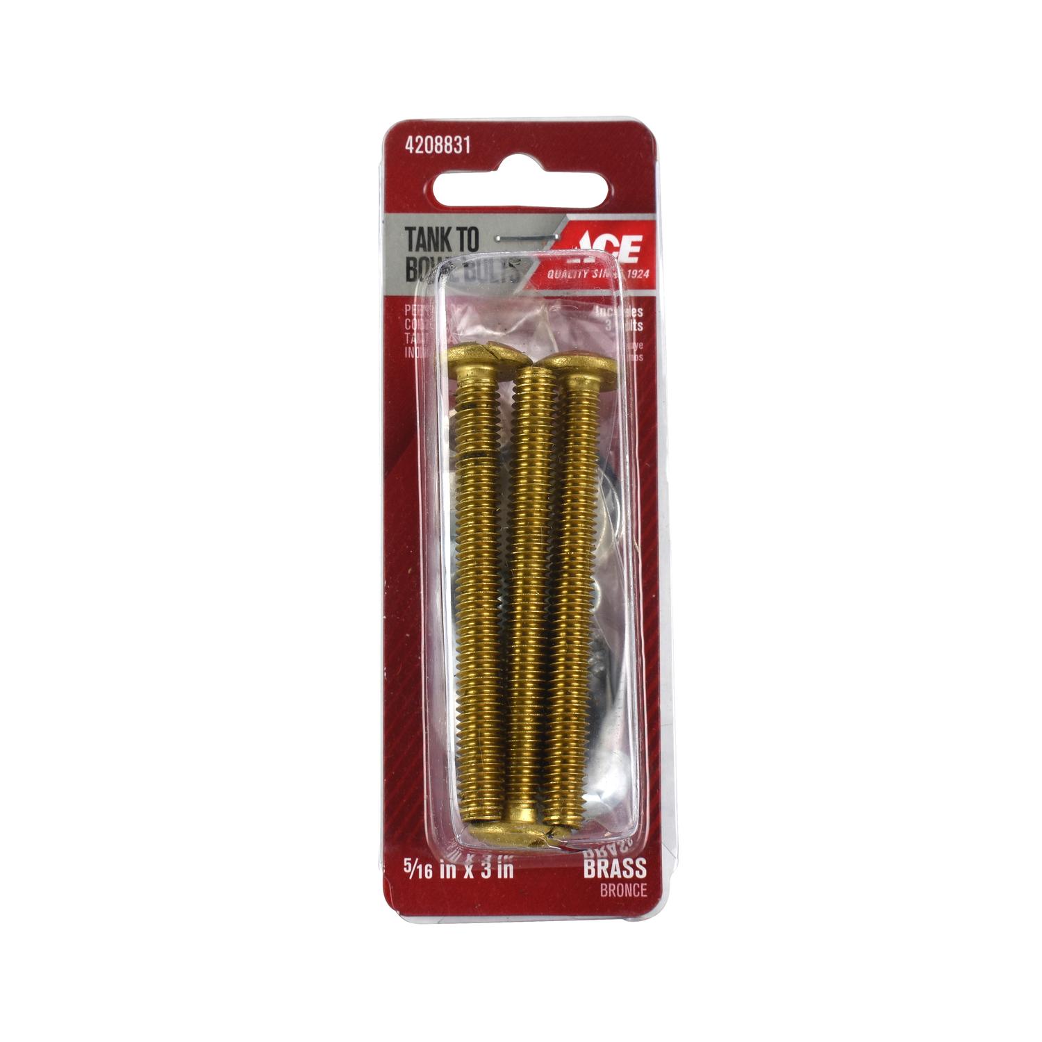 Ace Tank to Bowl Bolts Brass Mfr# ACE830-35 - Ace Hardware