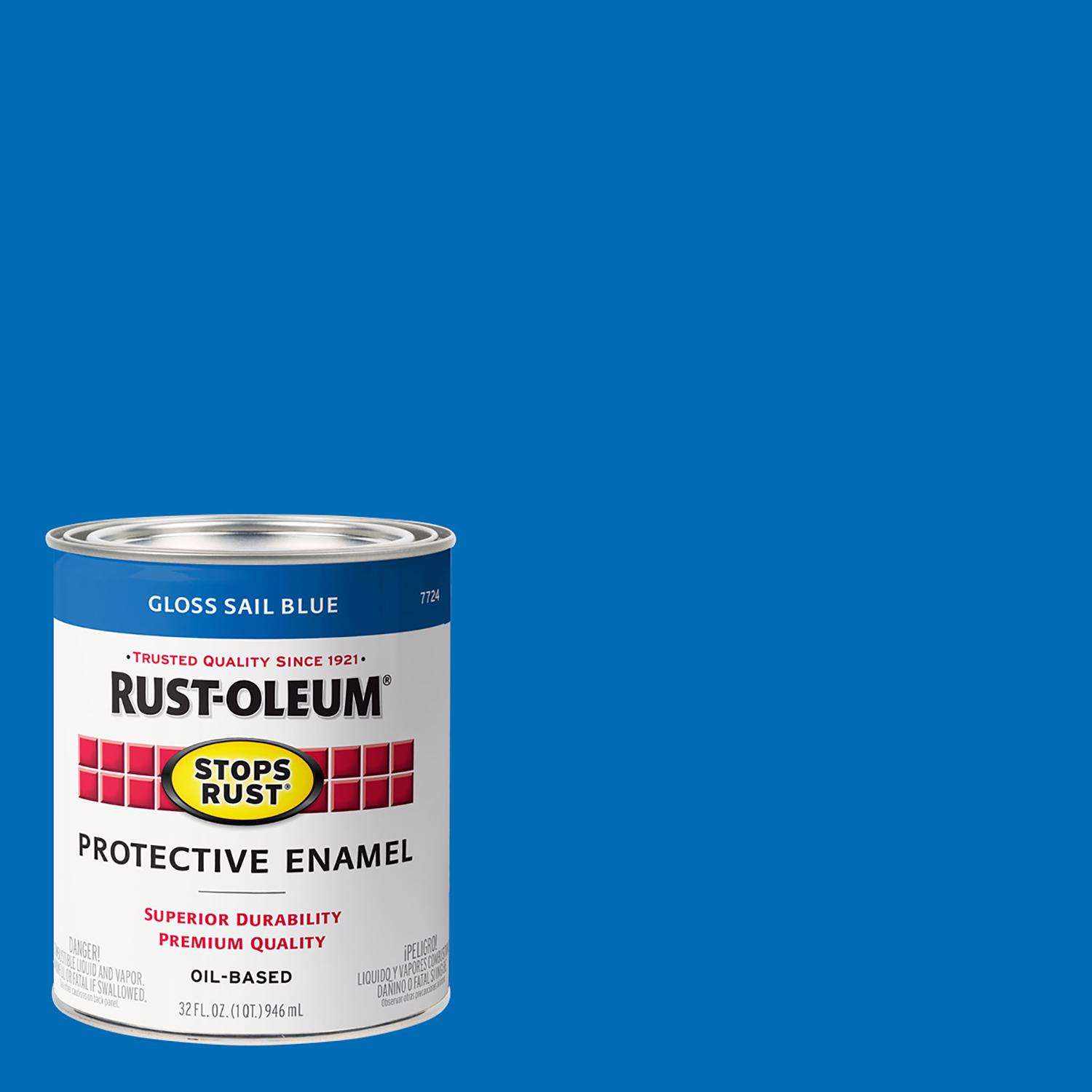 Rust-Oleum Stops Rust Indoor and Outdoor Gloss Sail Blue Oil-Based ...