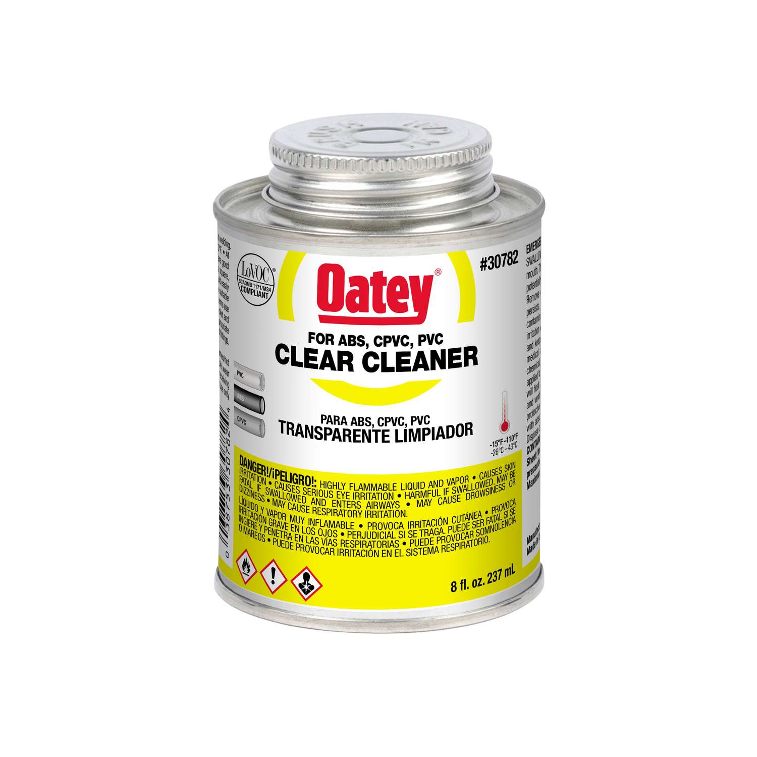 Oatey Clear Cleaner For ABS/CPVC/PVC 8 oz - Ace Hardware