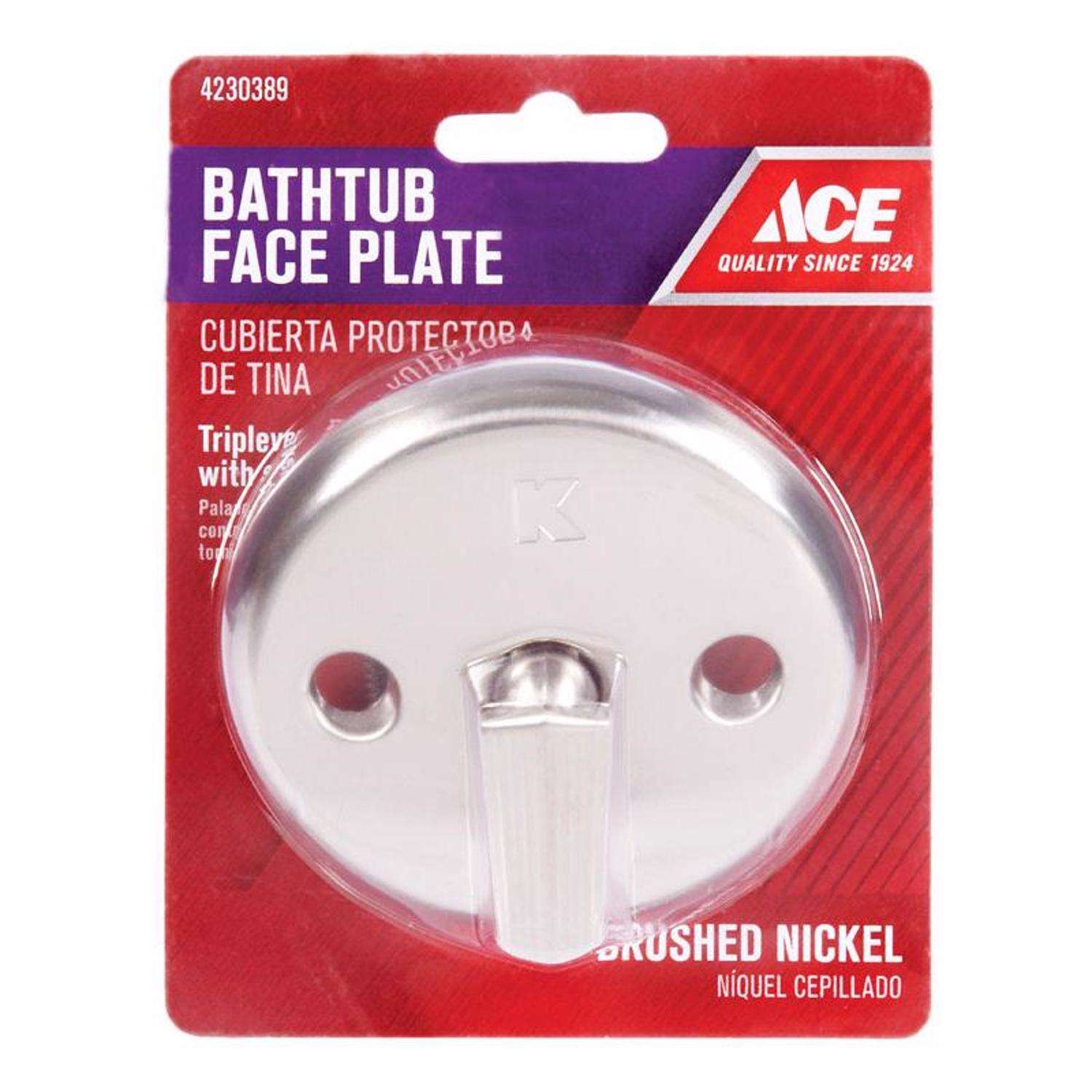 Ace 3-5/32 in. D Brushed Nickel Bathtub Face Plate - Ace Hardware