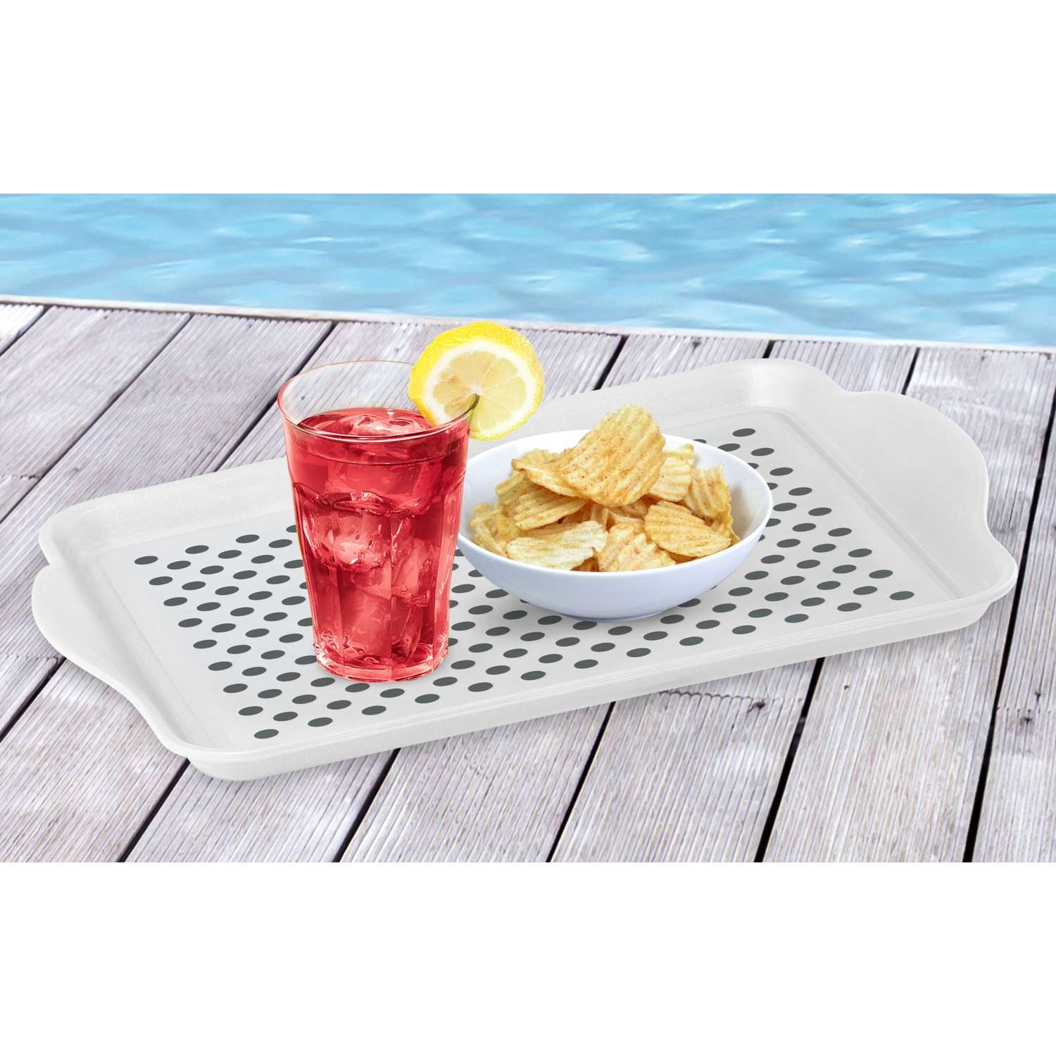 Oggi White Plastic/Silicone Serving Tray - Ace Hardware