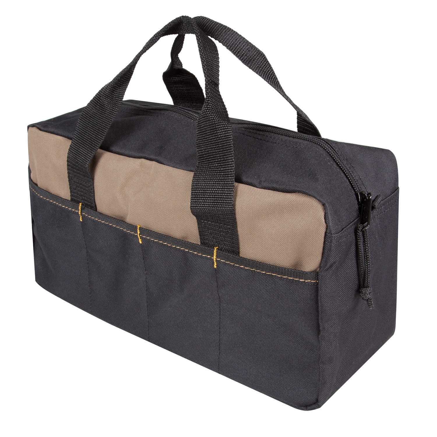 CLC 5.5 in. W x 6 in. H Polyester Tool Tote 8 pocket Black/Tan 1 pc ...