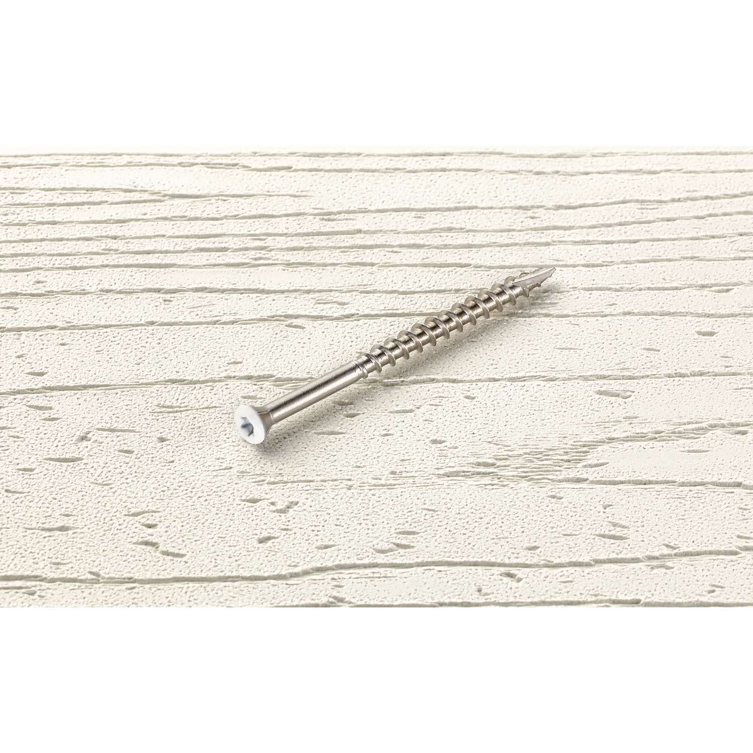 Starborn Headcote No. 7 X 2-1/4 in. L White Star Trim Head Deck Screws ...