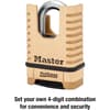 Master Lock 1177 ProSeries 6.56 in. H X 2-1/4 in. W Brass 4-Digit ...
