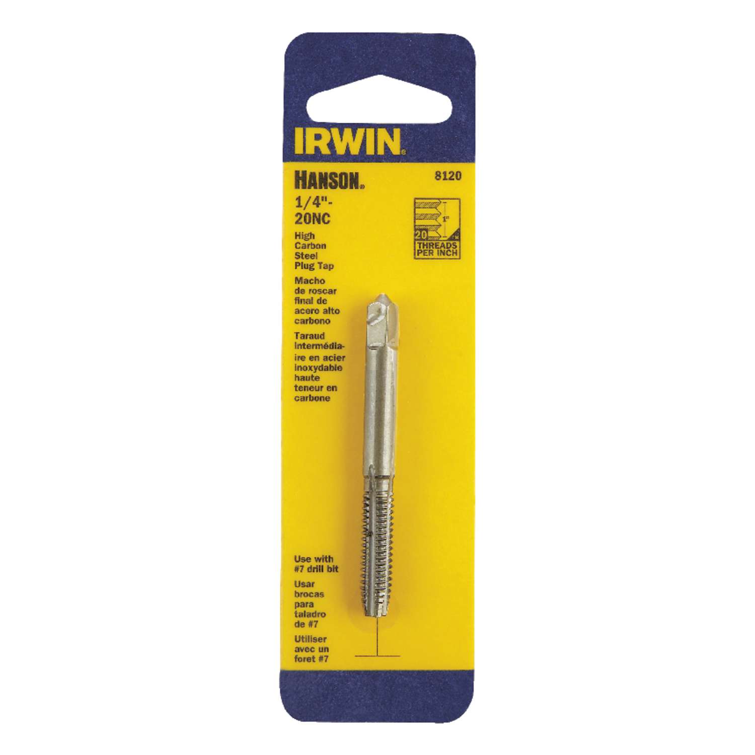 Irwin Hanson High Carbon Steel SAE Fraction Tap 1/4 in.-20NC 1 pc ...