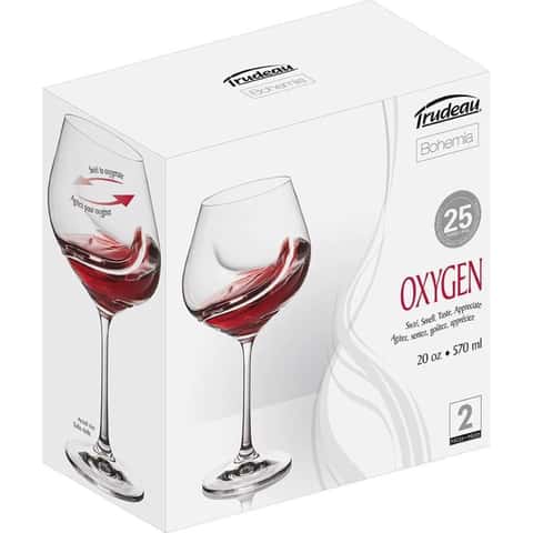 Trudeau Bohemia 20 oz Clear Crystal Oxygen Wine Glass Set - Ace Hardware