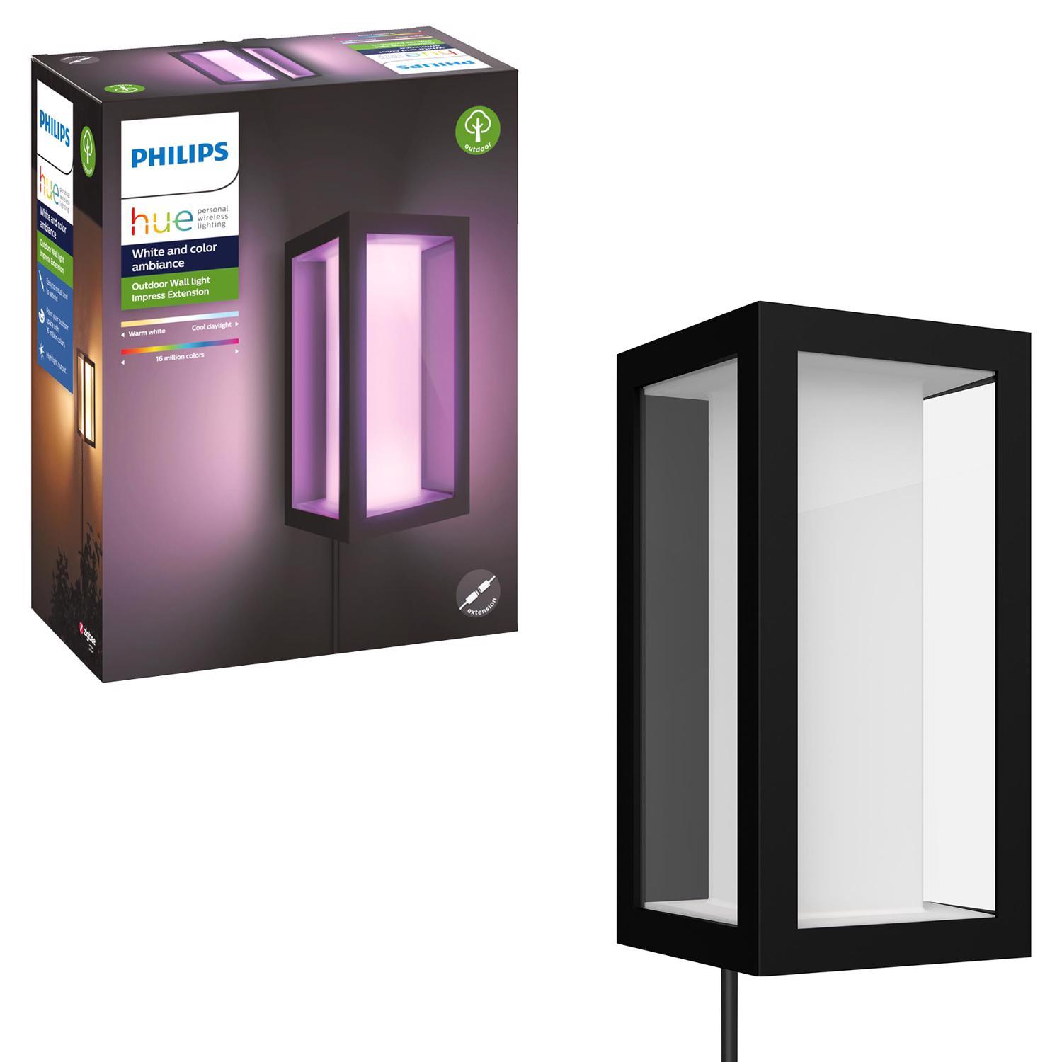 Philips Hue Matte Black Dusk to Dawn LED Smart-Enabled Wall Lantern ...