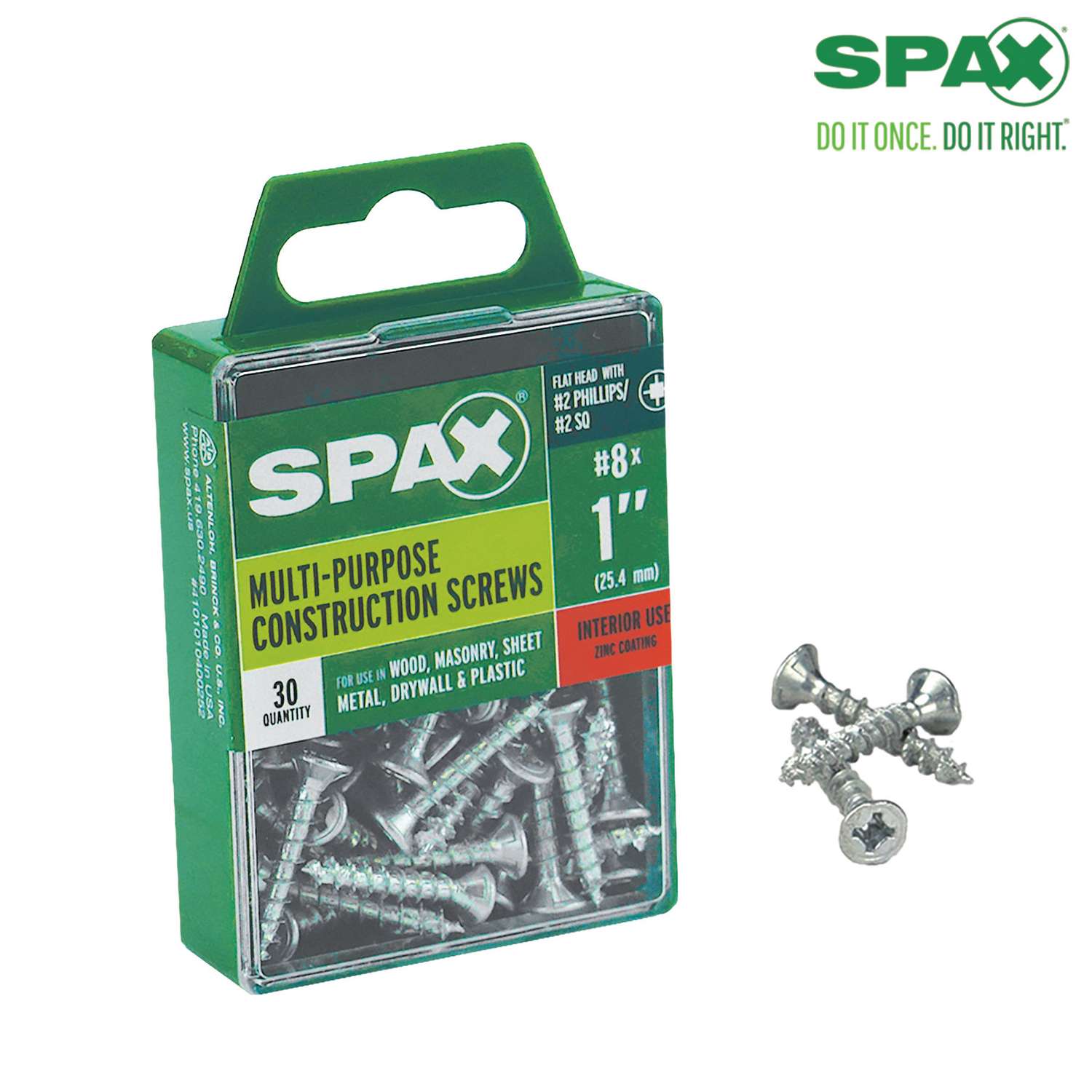 SPAX No. 8 S X 1 in. L Phillips/Square Flat Head Multi-Purpose Screws ...