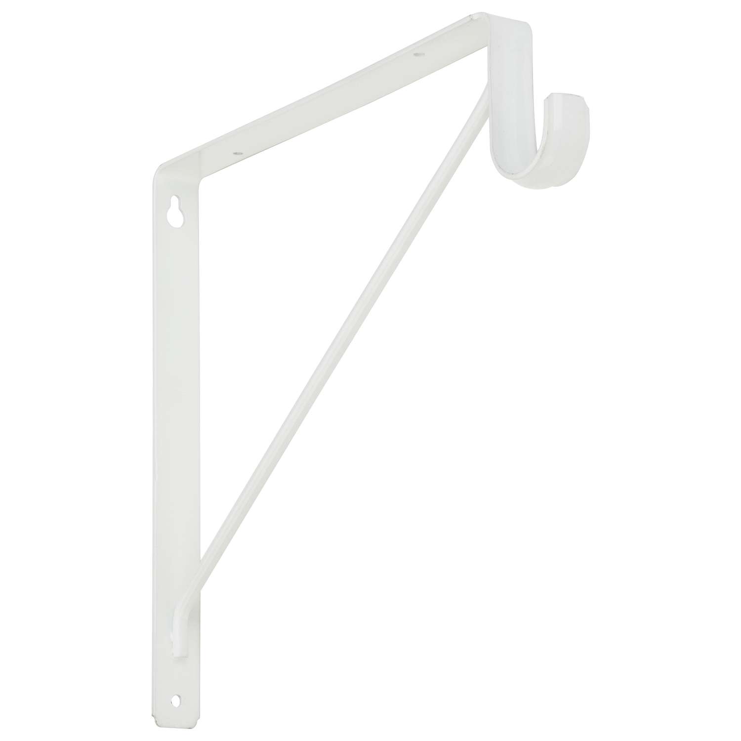 National Hardware White Steel Shelf/Rod Bracket 32 Ga. 12-7/16 in. L ...