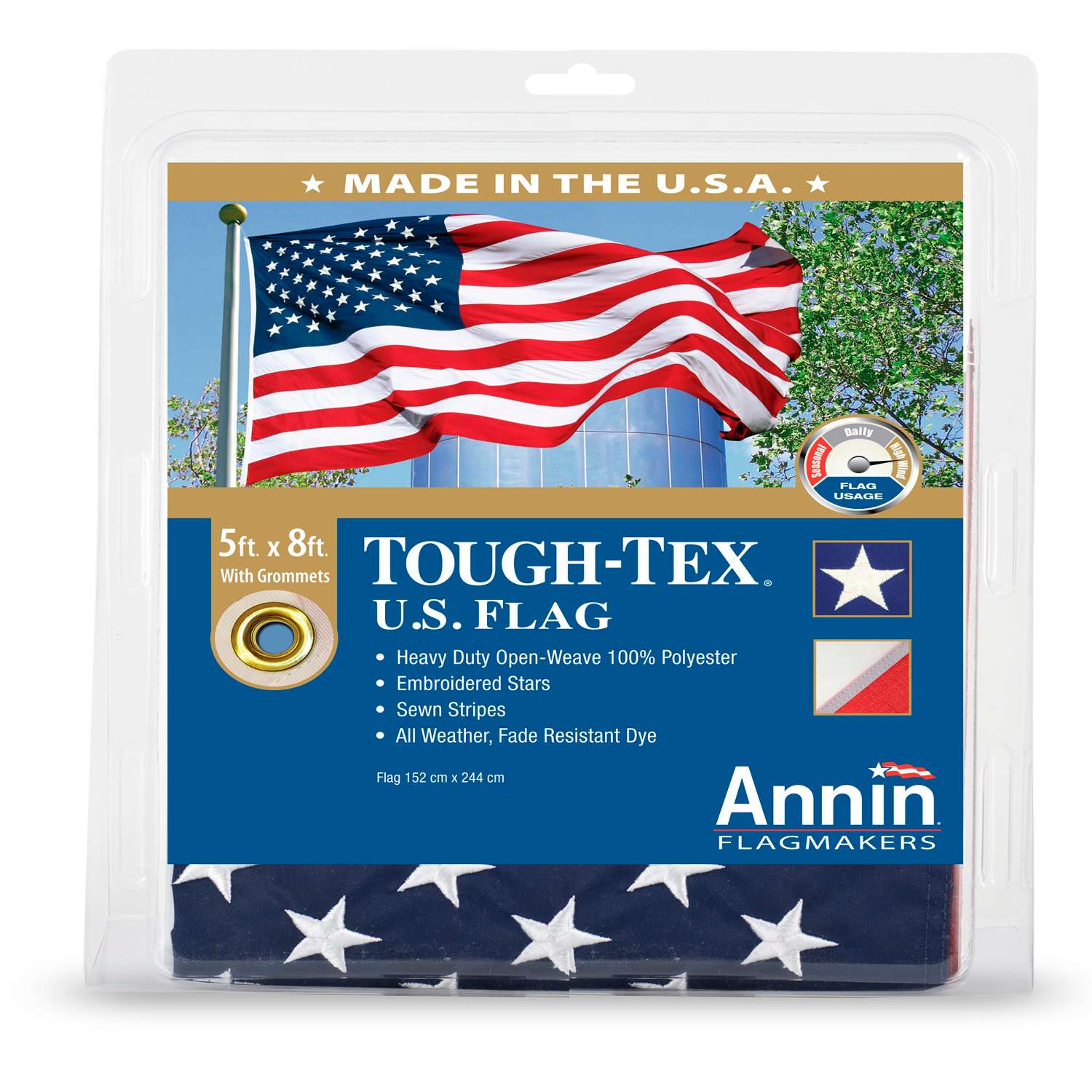 Annin Tough-Tex U.S Flag 5 ft. W X 8 ft. L - Ace Hardware