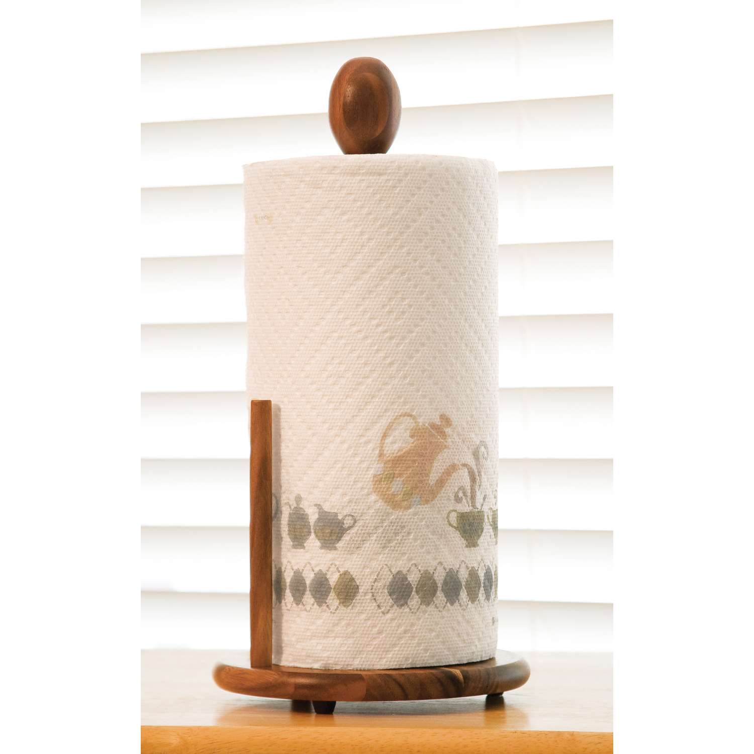 Lipper International Acacia Wood Paper Towel Holder 14.25 in. H X 7.13 ...