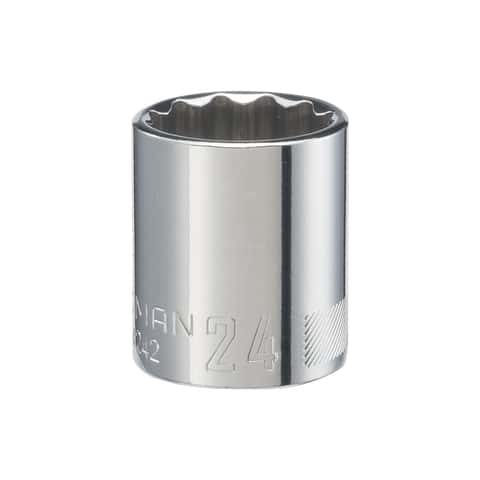 Craftsman 24 mm X 1/2 in. drive Metric 12 Point Standard Shallow Socket ...