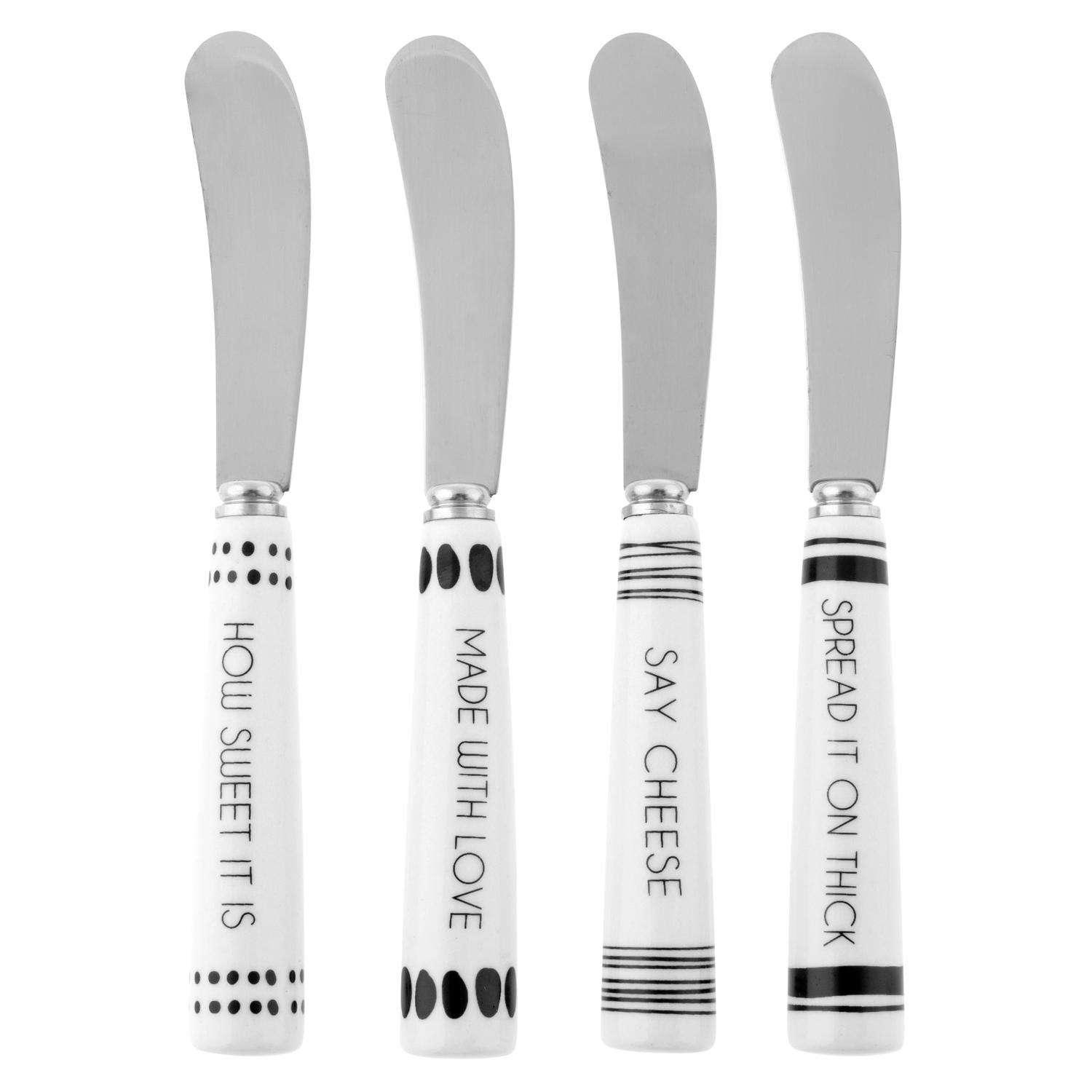 Karma Gifts Milo White Stainless Steel Cheese Spreader Knife 4 pc - Ace ...