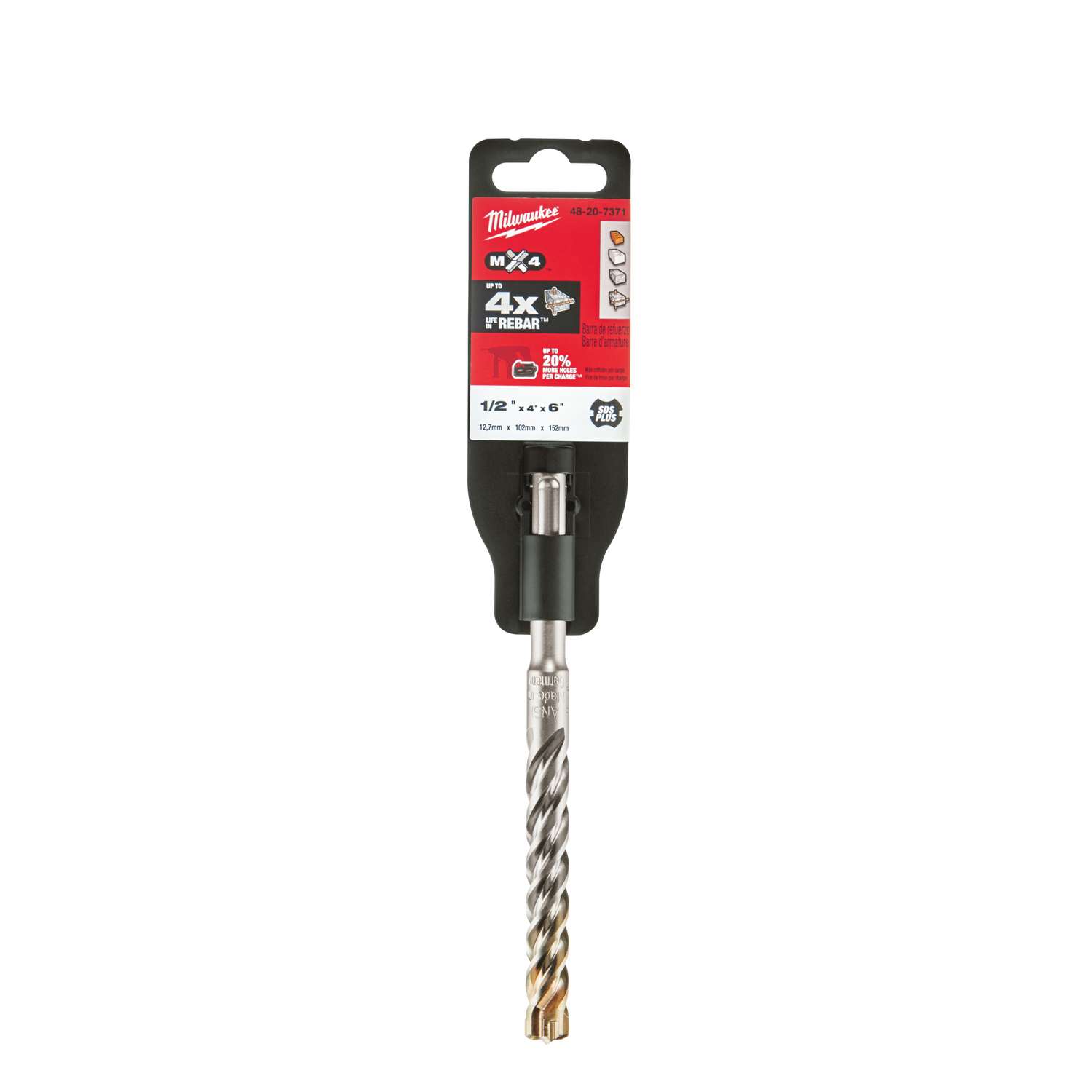 Milwaukee Mx4 1 2 In X 6 In L Carbide Tipped Sds Plus Rotary Hammer